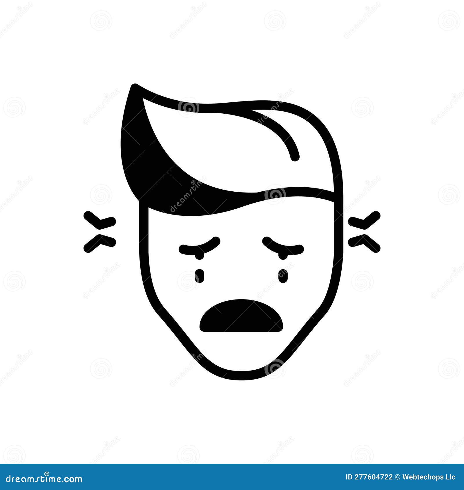 Black Solid Icon for Desperate, Downcast and Grief Stock Vector - Illustration of icon, downcast ...