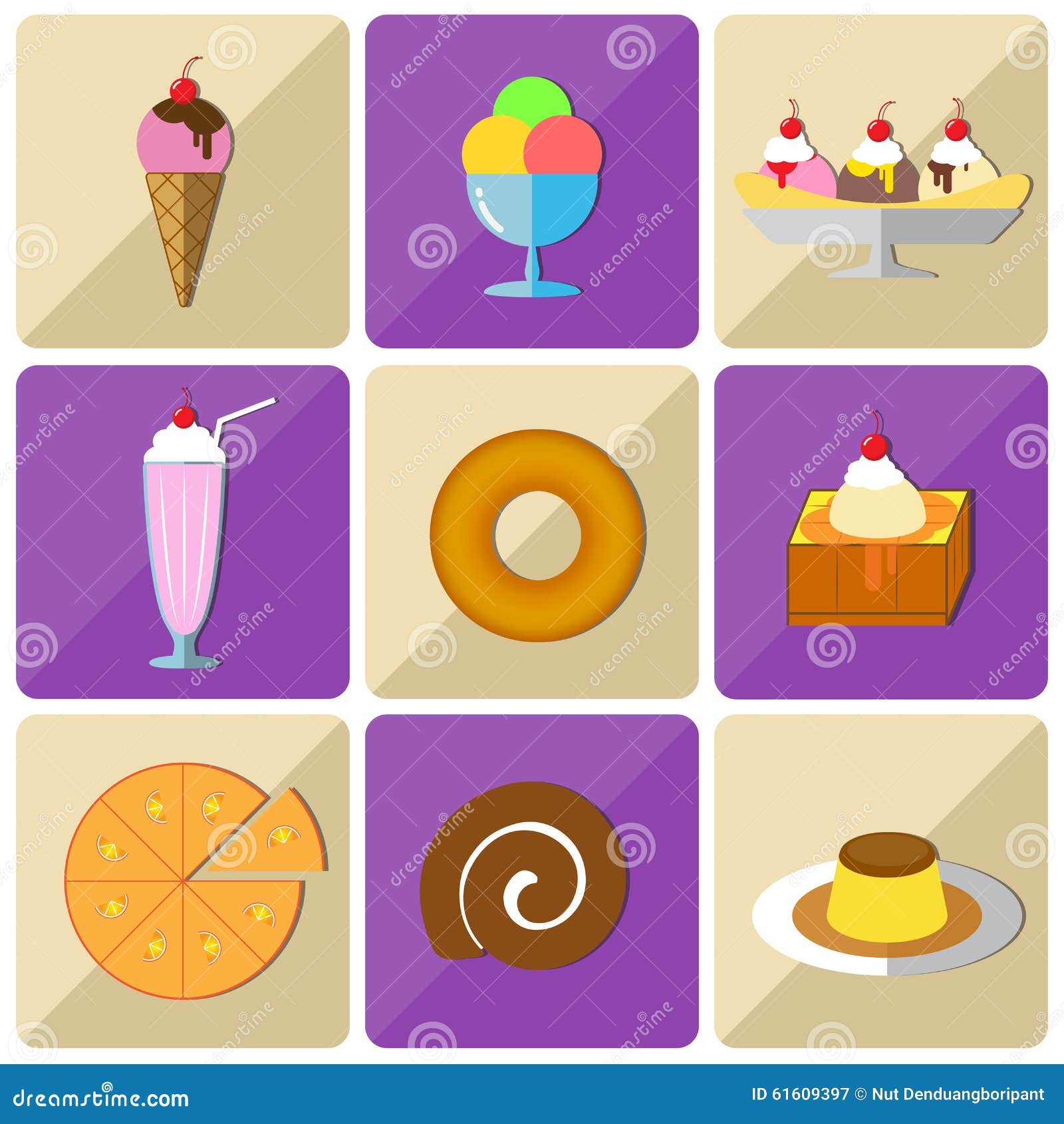 Icon dessert stock vector. Illustration of donut, banana - 61609397