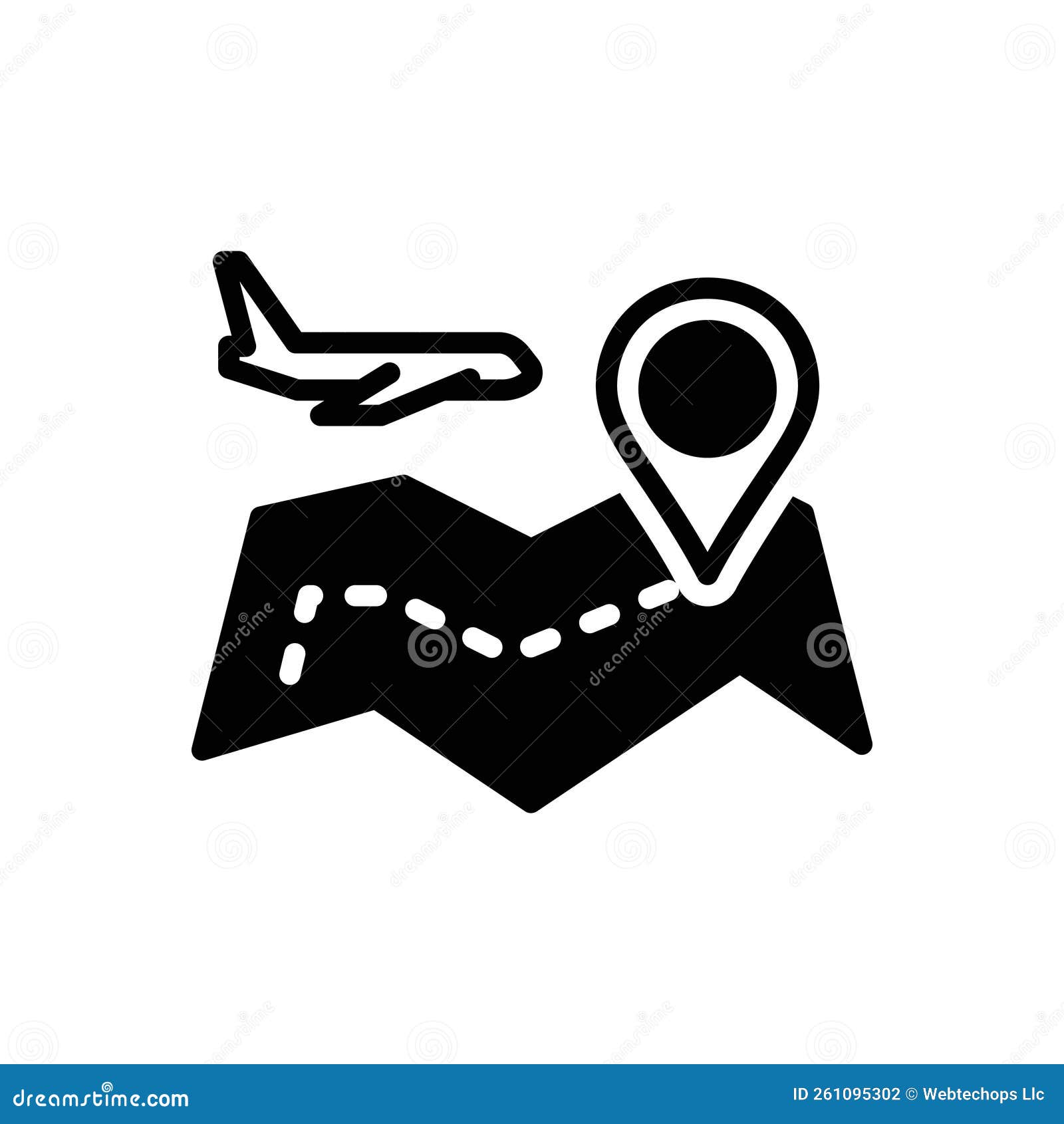 Black Solid Icon for Destinations, Journey End and Landing Stock Vector ...