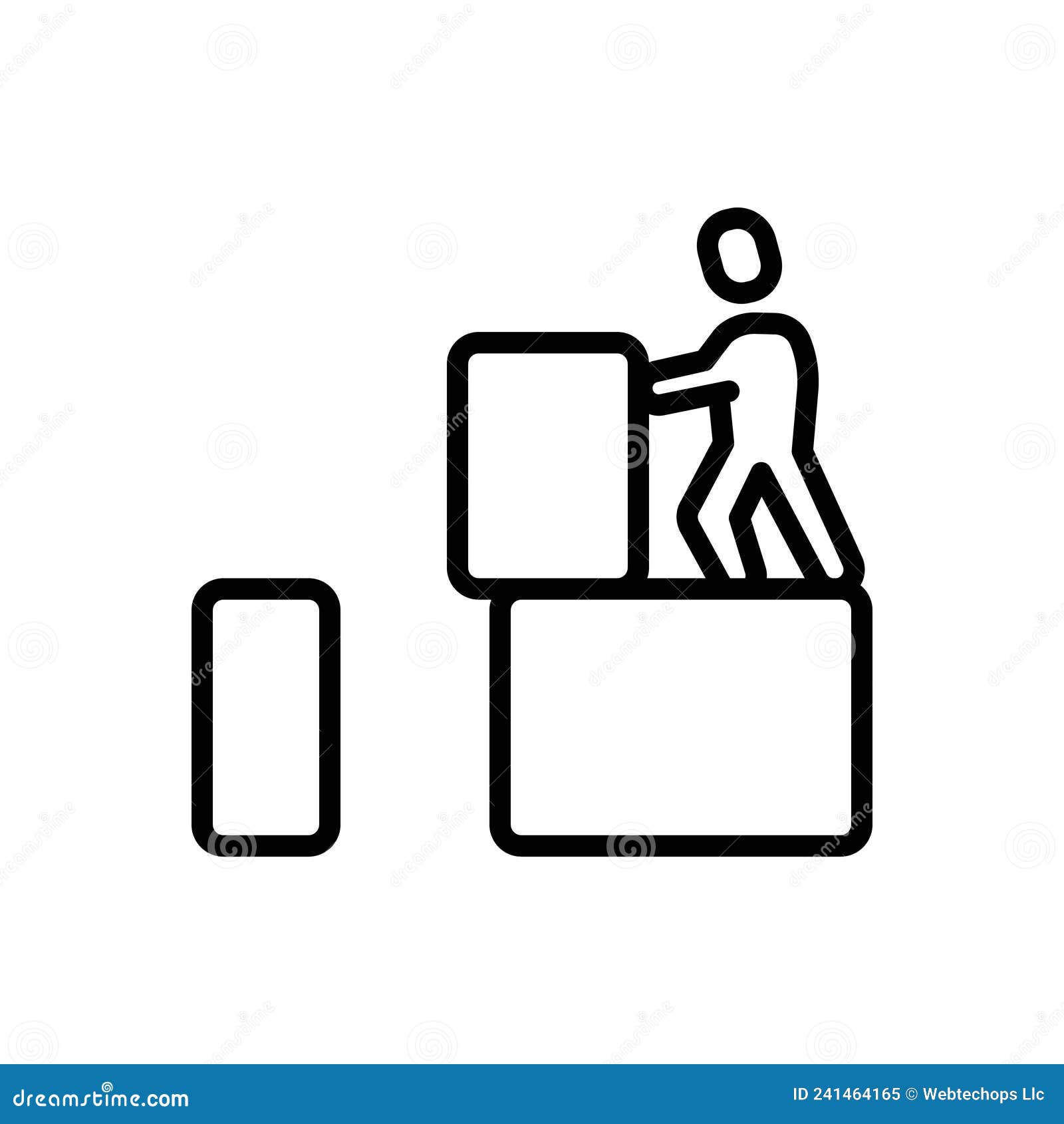 Black Line Icon for Determination, Bravery and Courage Stock Vector ...