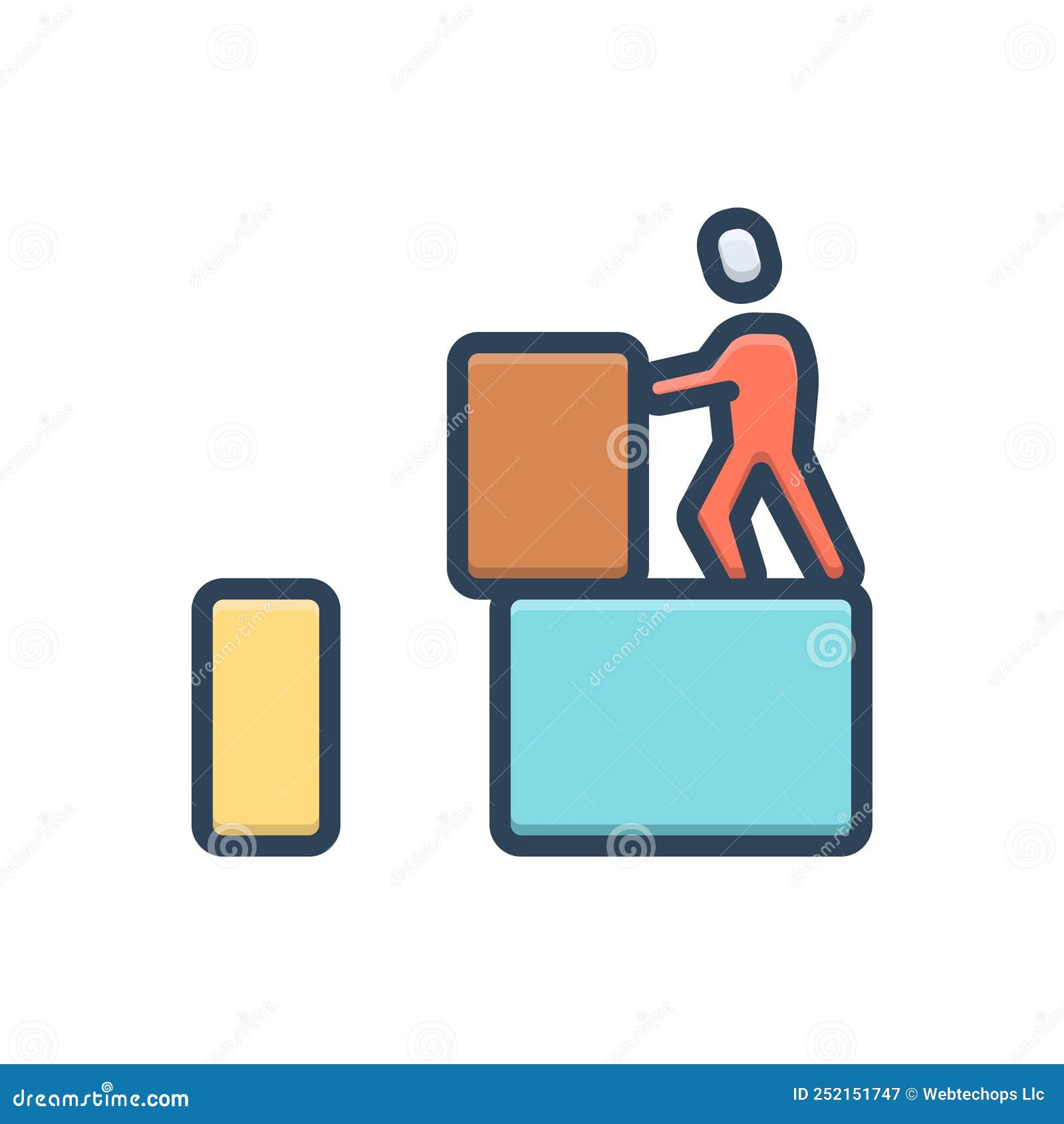 Color Illustration Icon for Determination, Bravery and Courage Stock ...