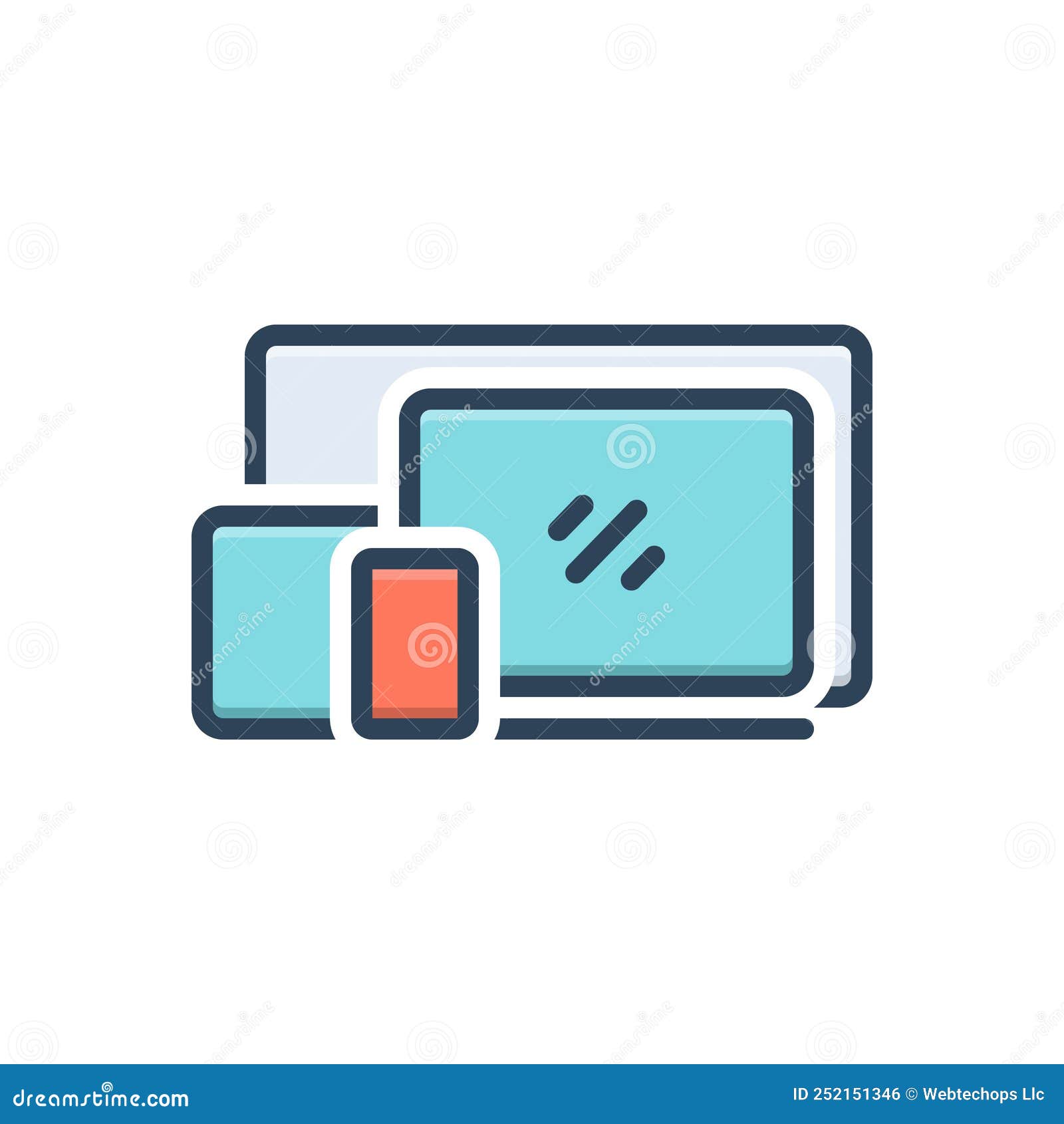Color Illustration Icon for Devices, Digital and Tablet Stock Vector ...
