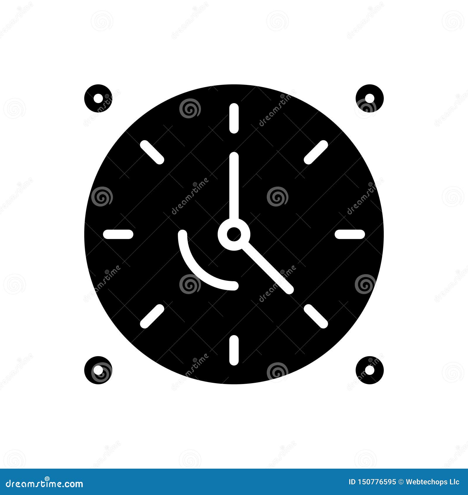 Black Solid Icon for Dials, Clock and Time Stock Illustration ...