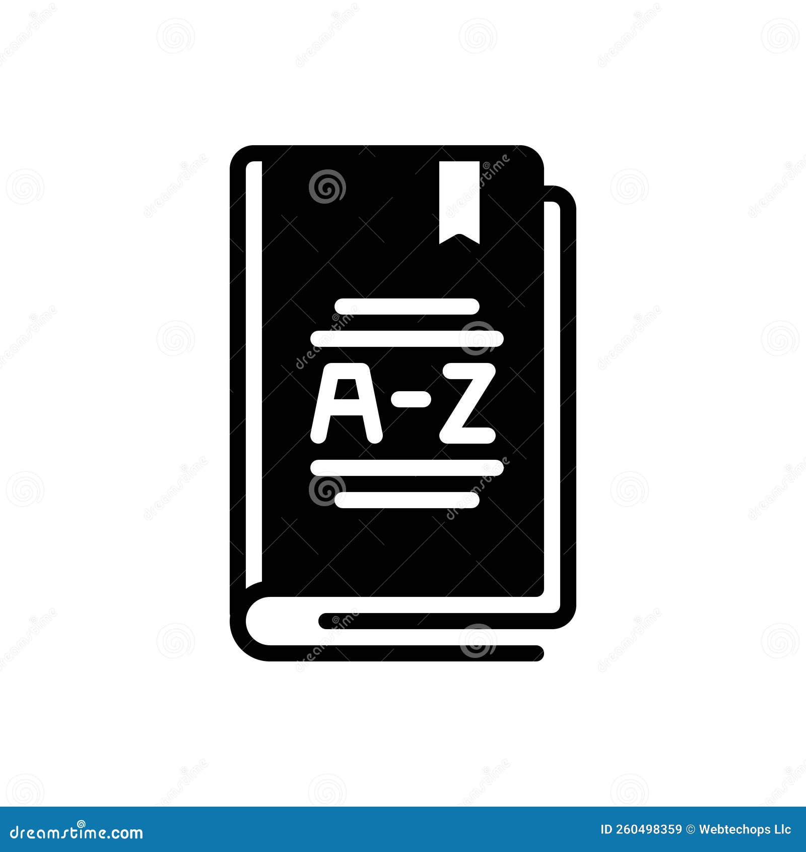 Black Solid Icon for Dictionaries, Lexicon and Vocabulary Stock Vector ...