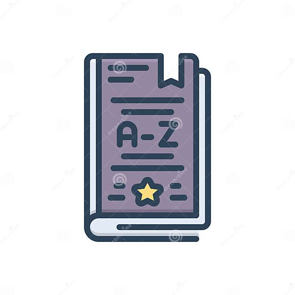 Color Illustration Icon for Dictionary, Lexicon and Vocabulary Stock ...