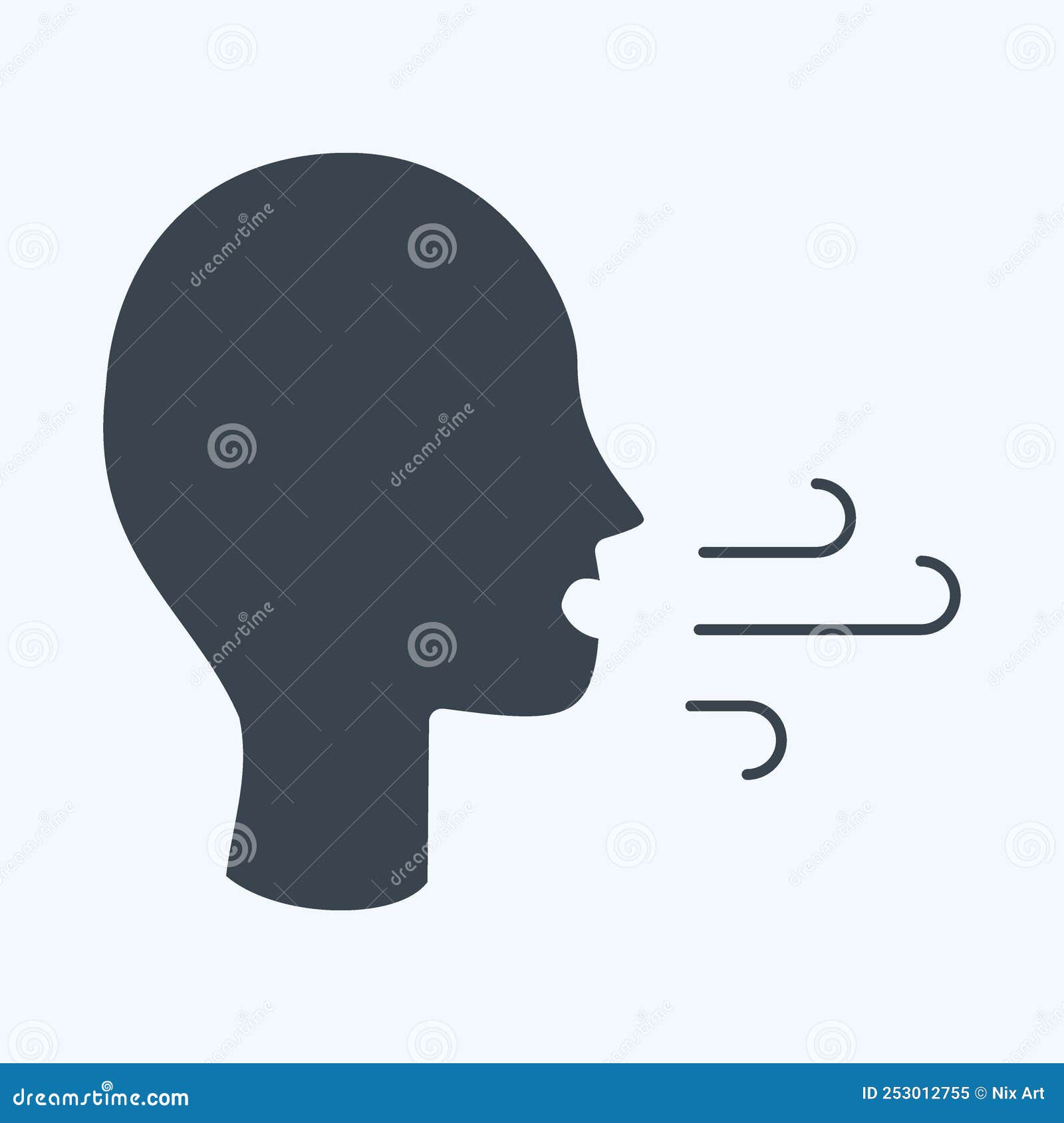 Icon Difficulty Breathing. Suitable for Flu Symbol. Glyph Style. Simple ...