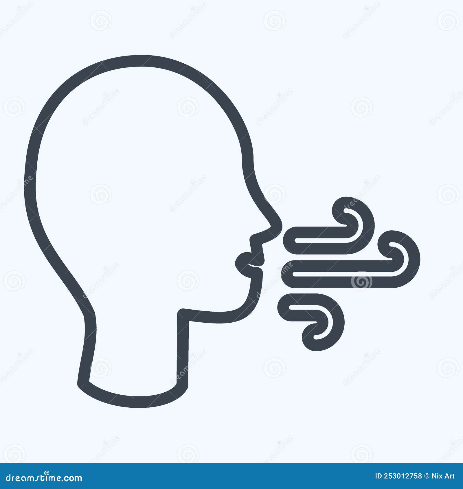 Icon Difficulty Breathing. Suitable for Flu Symbol. Line Style. Simple ...