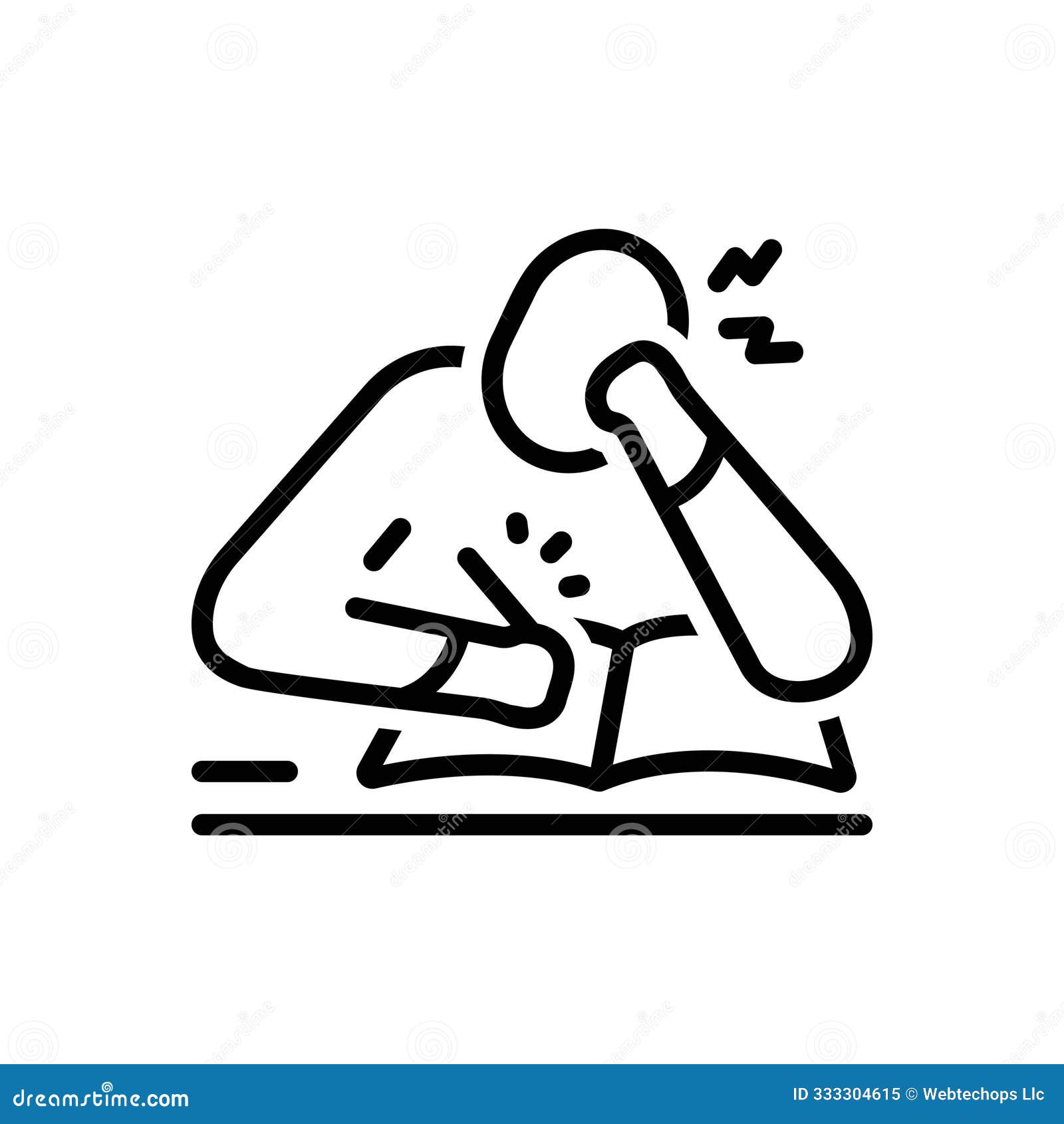 Black Line Icon for Difficulty, Dyslexia and Stress Stock Vector ...