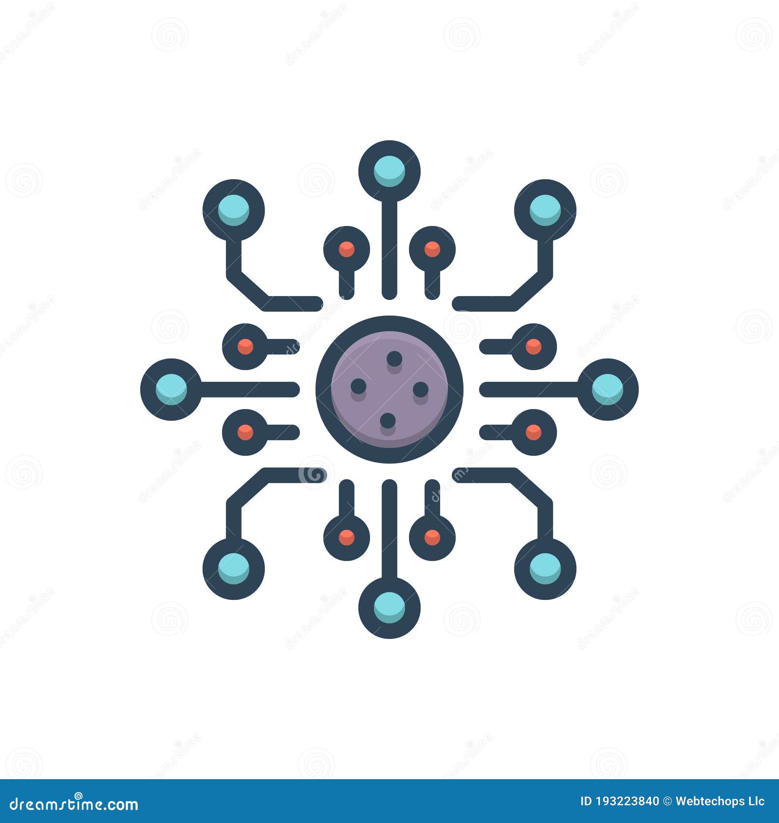 Color Illustration Icon for Digitalization, Technology and Social Stock ...