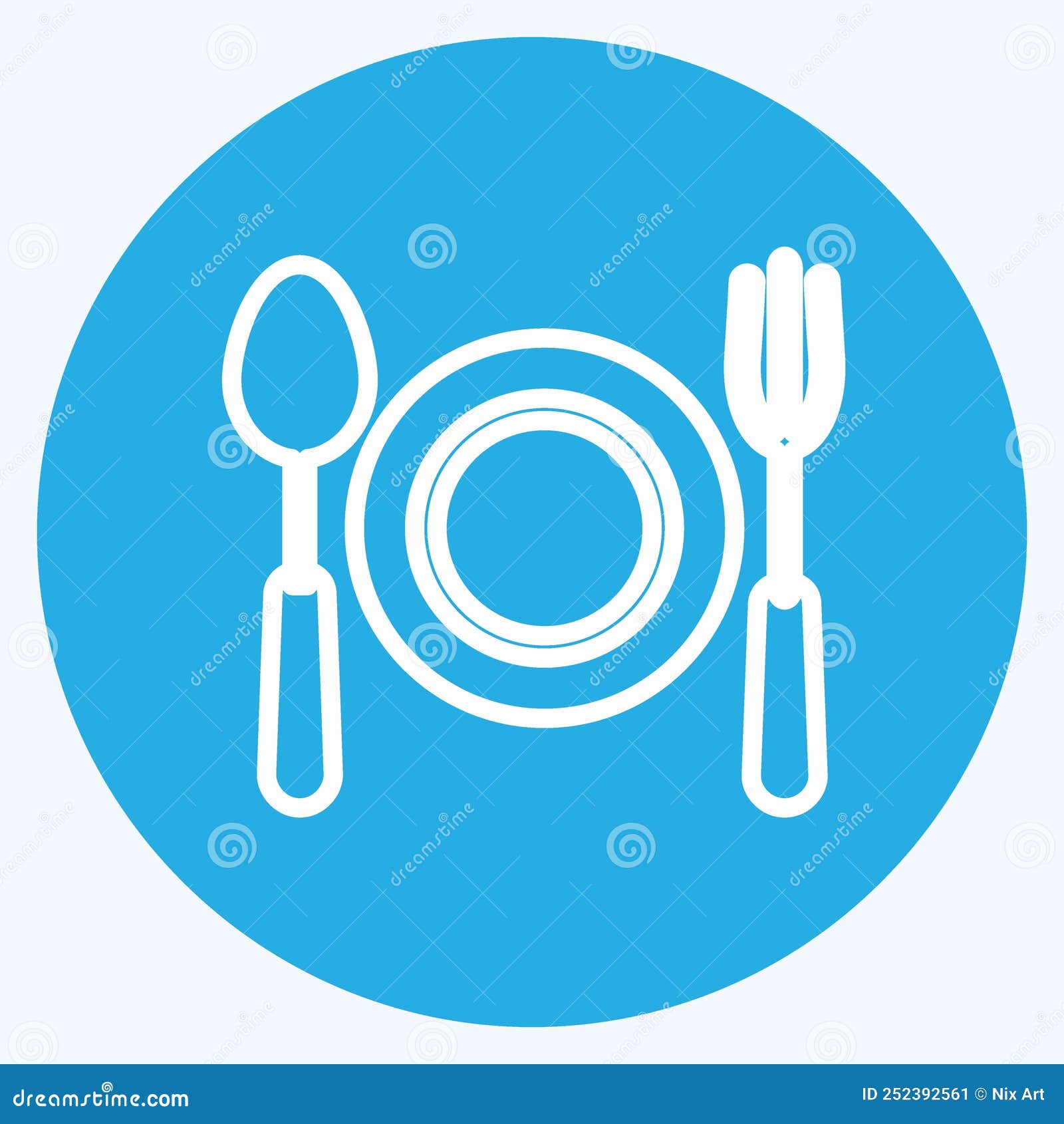 Icon Dinner. Suitable for Wedding Symbol. Blue Eyes Style. Simple ...