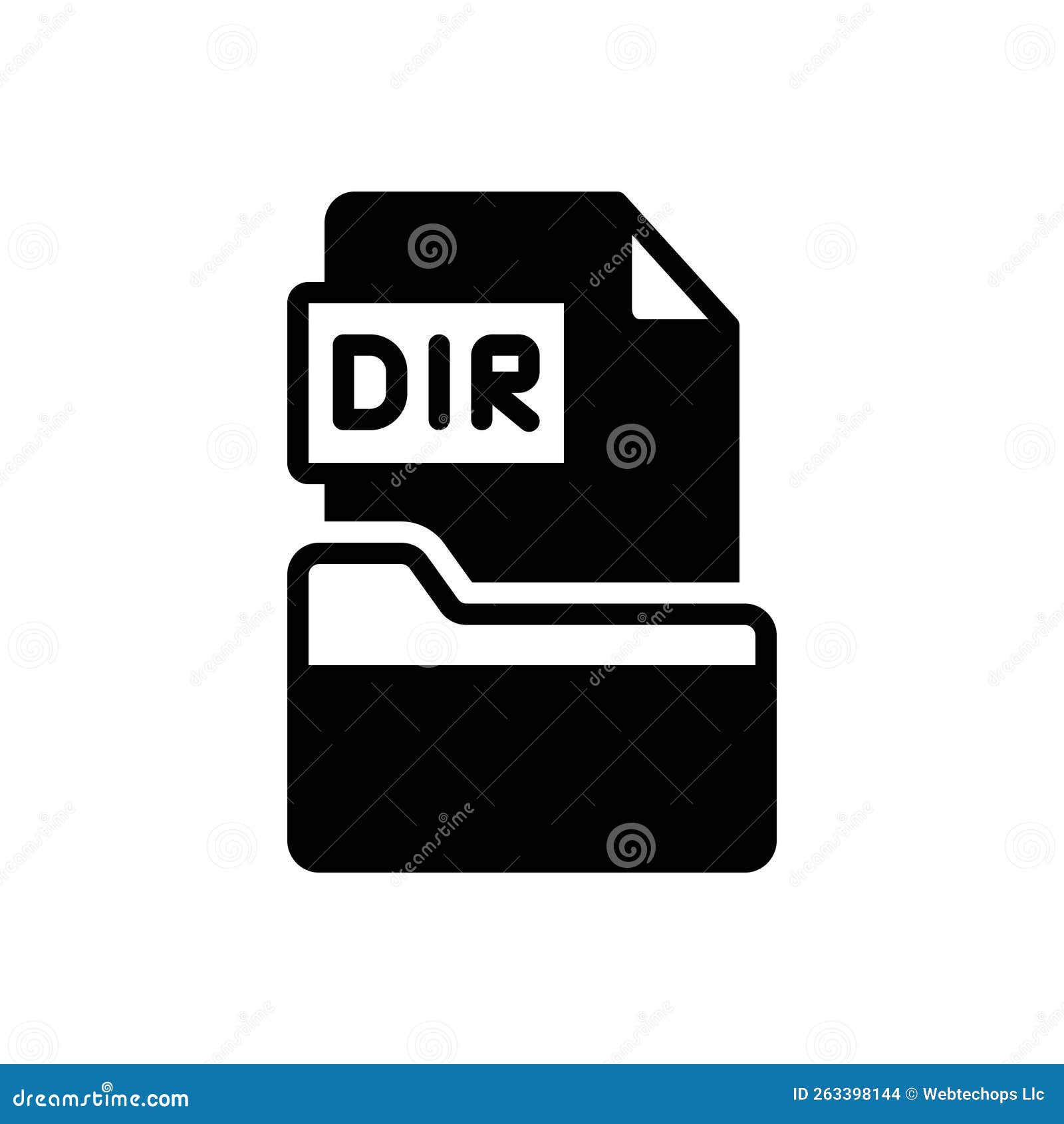 Black Solid Icon for Dir, Document and Folder Stock Vector ...