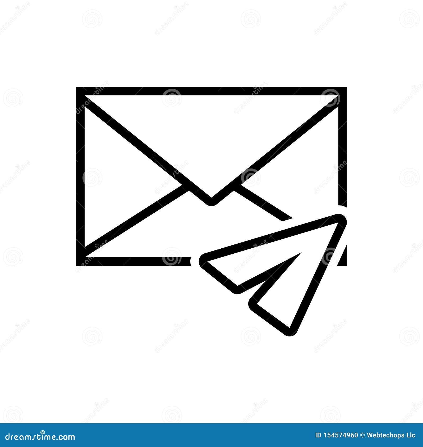 Black Line Icon for Direct Message, Inbox Message and Communication ... Black Line Icon for Direct Message, Inbox Message and Communication ...