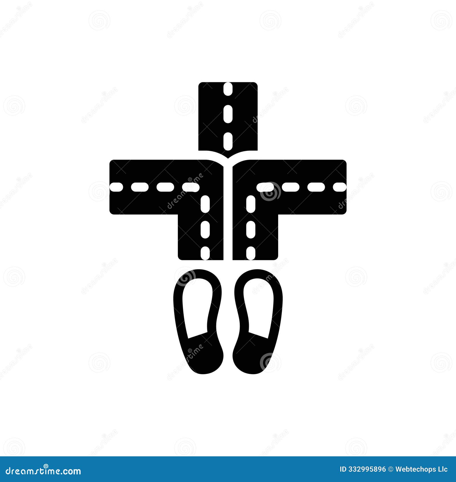 Black Solid Icon for Directions, Intersection and Roads Stock ...