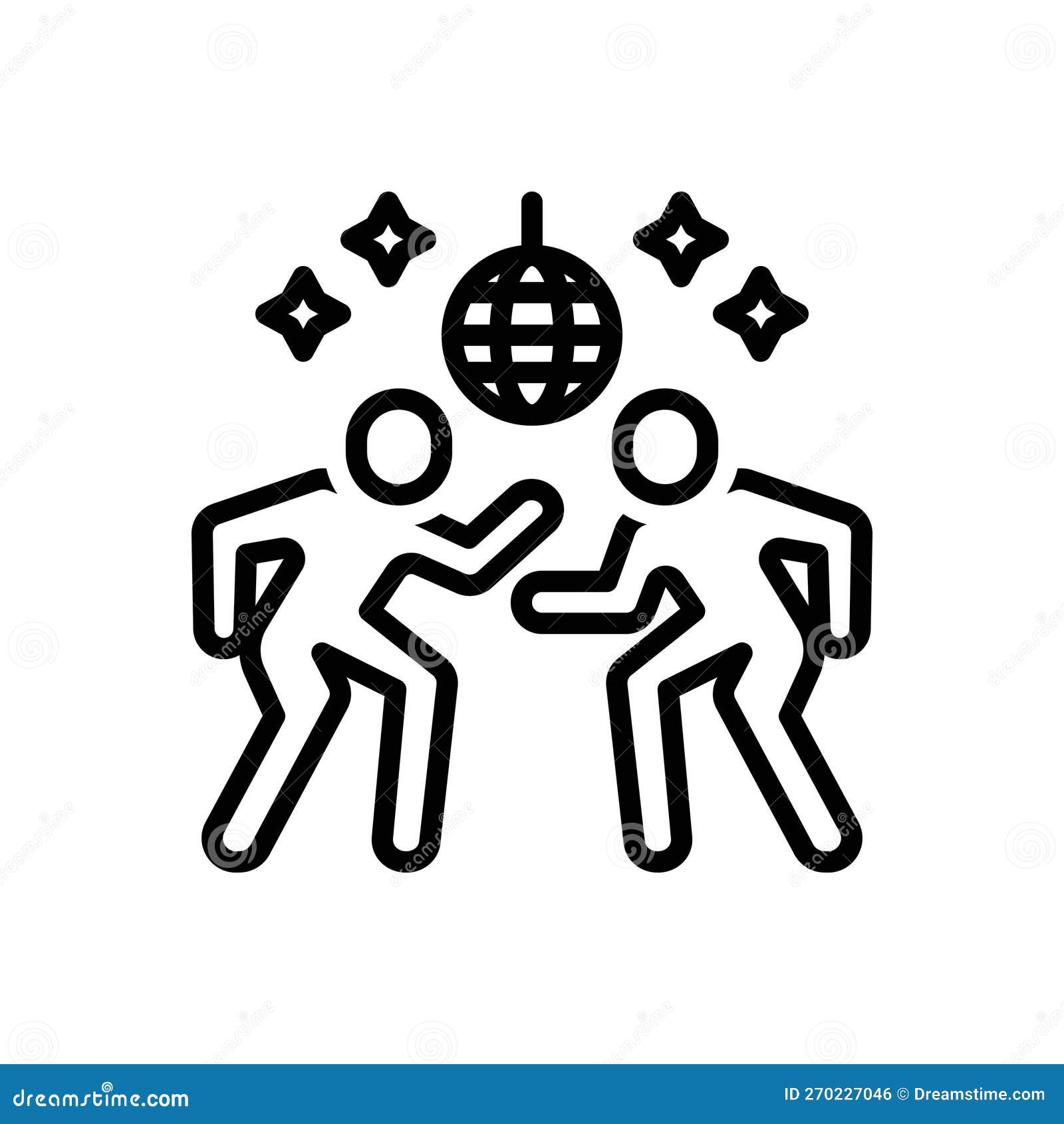 Black Line Icon for Disco, Dance Hall and Dancer Stock Vector ...