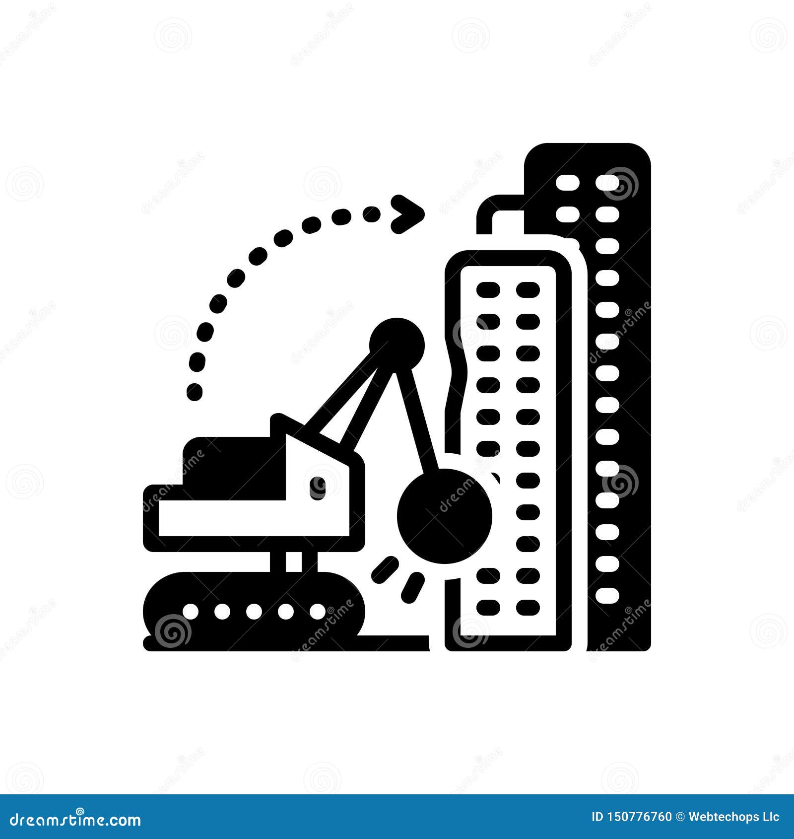 Black Solid Icon for Dismantling, Building and Demolition Stock Vector ...