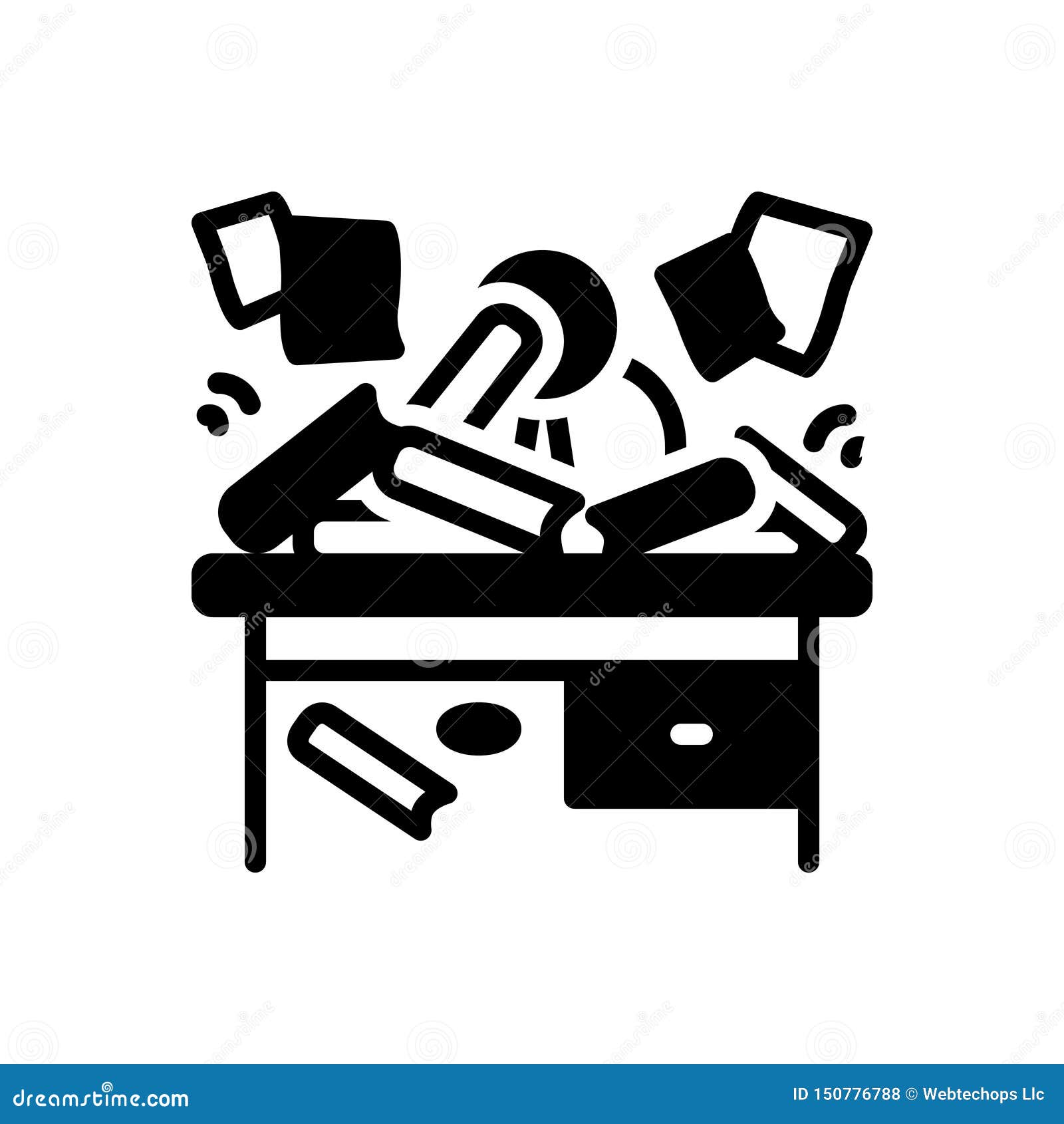 Black Solid Icon for Disorganized, Haphazard and Scrappy Stock Vector ...