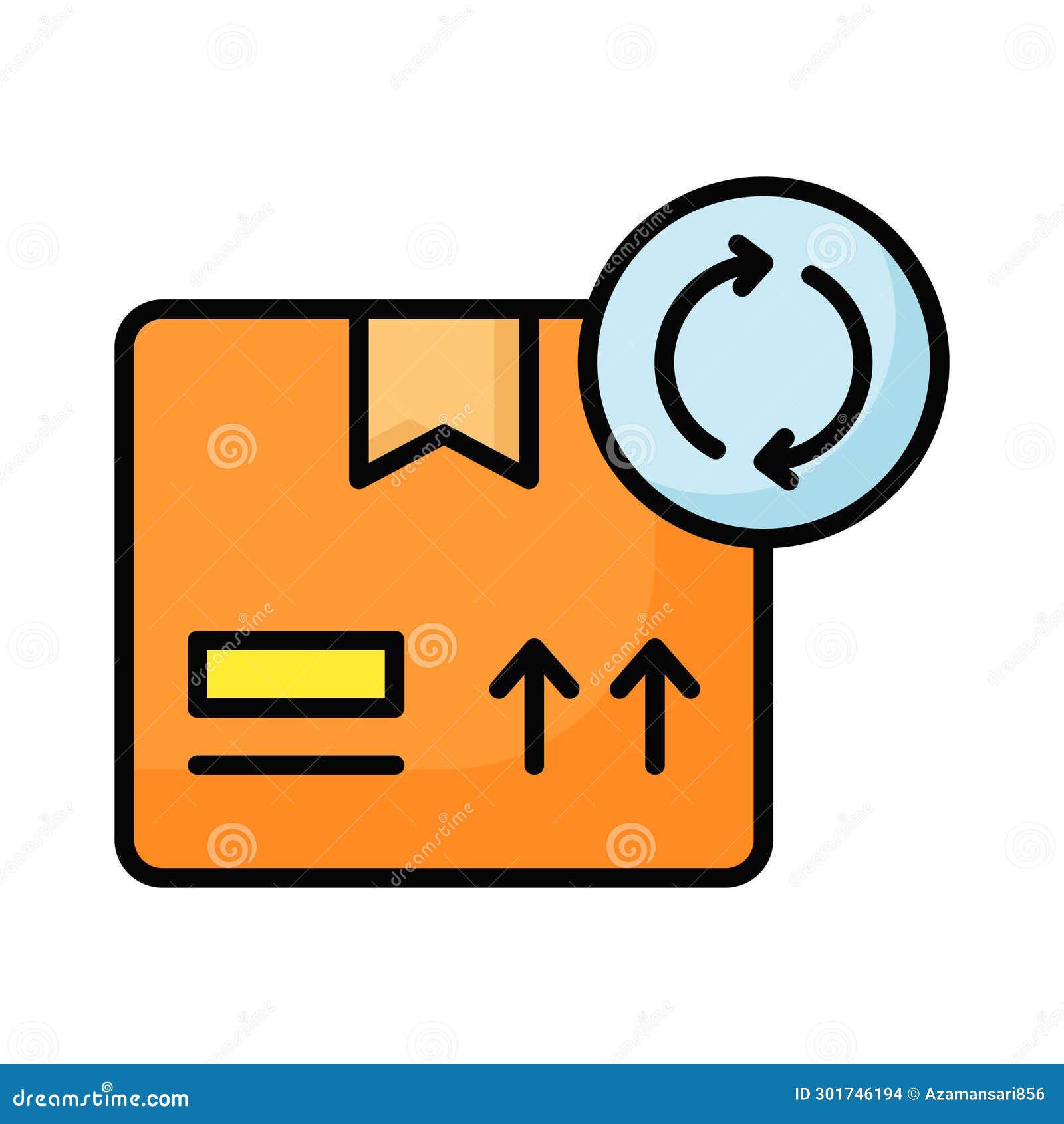 An Icon with Dispatched Package and Opposite Direction Arrows Showing ...