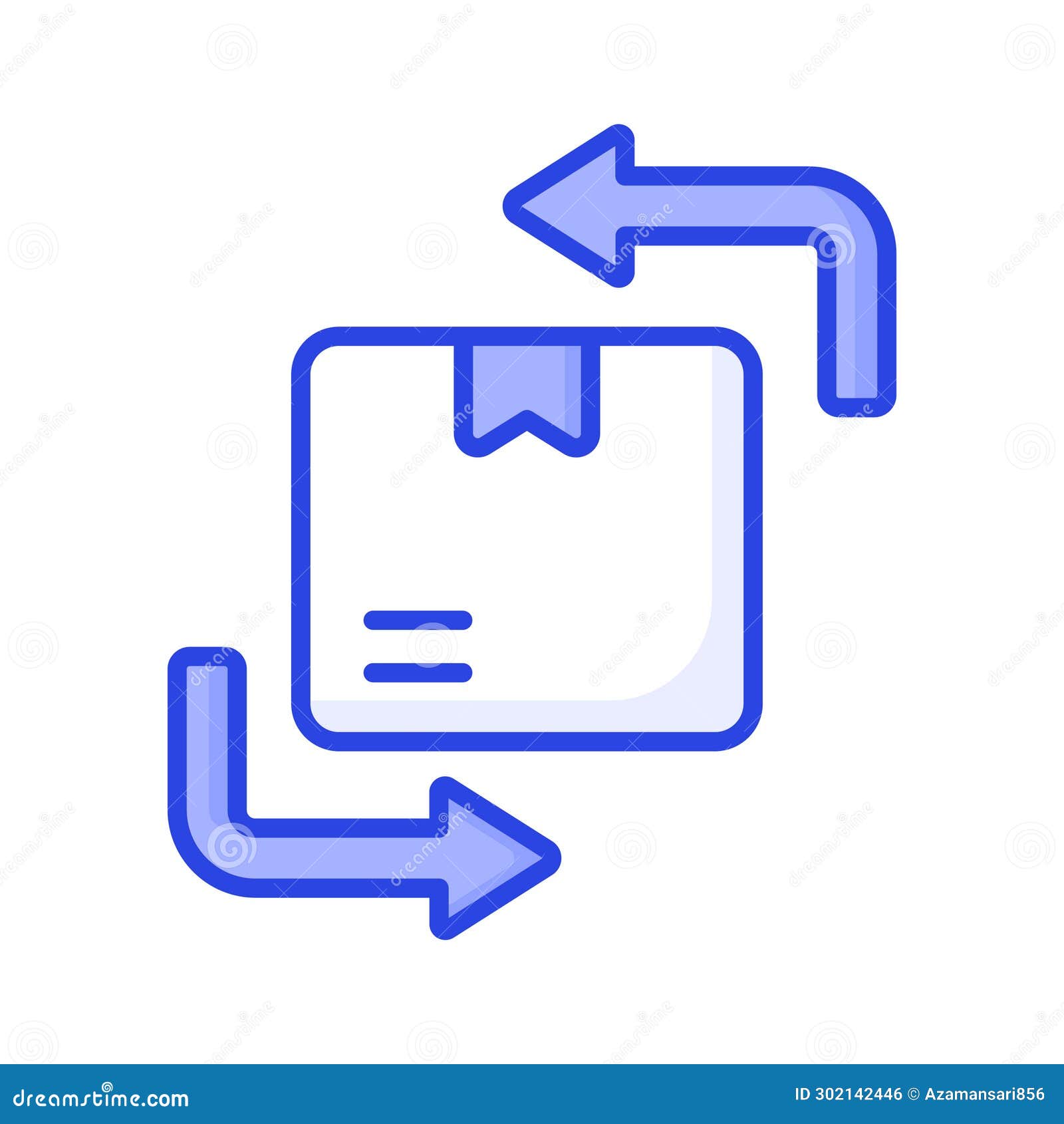 An Icon with Dispatched Package and Opposite Direction Arrows Showing ...