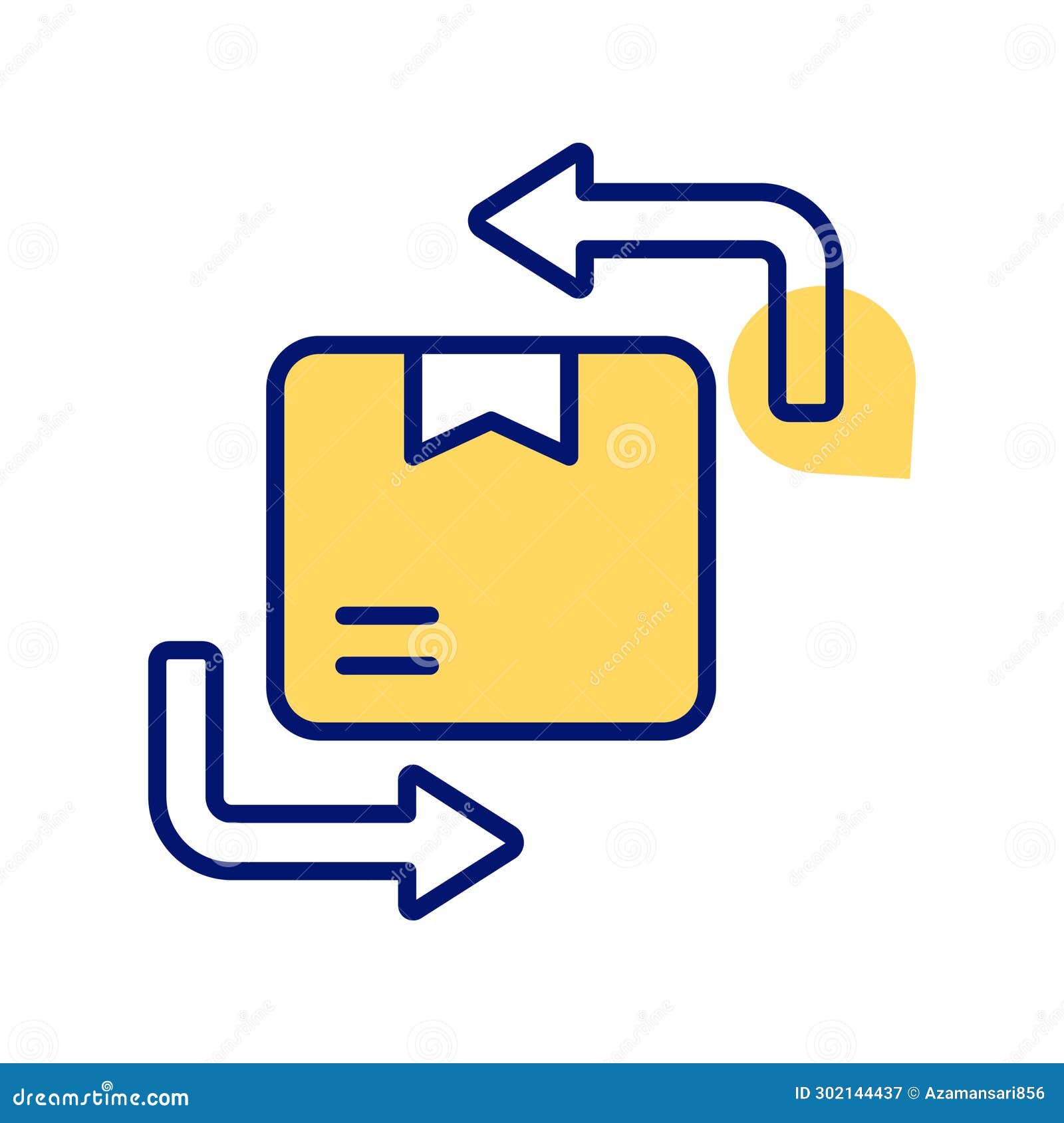 An Icon with Dispatched Package and Opposite Direction Arrows Showing ...