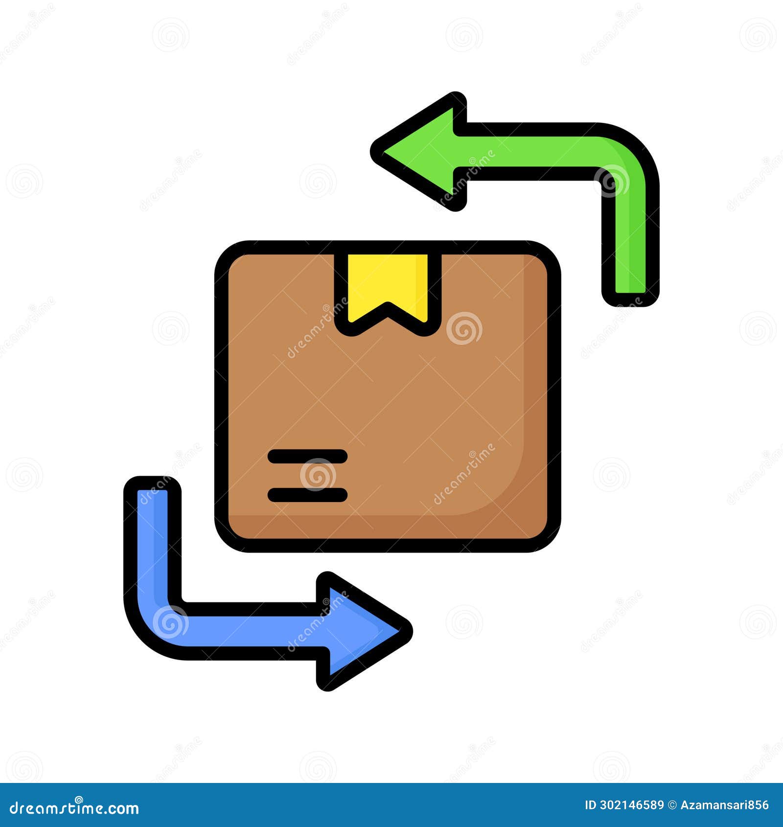 An Icon with Dispatched Package and Opposite Direction Arrows Showing ...