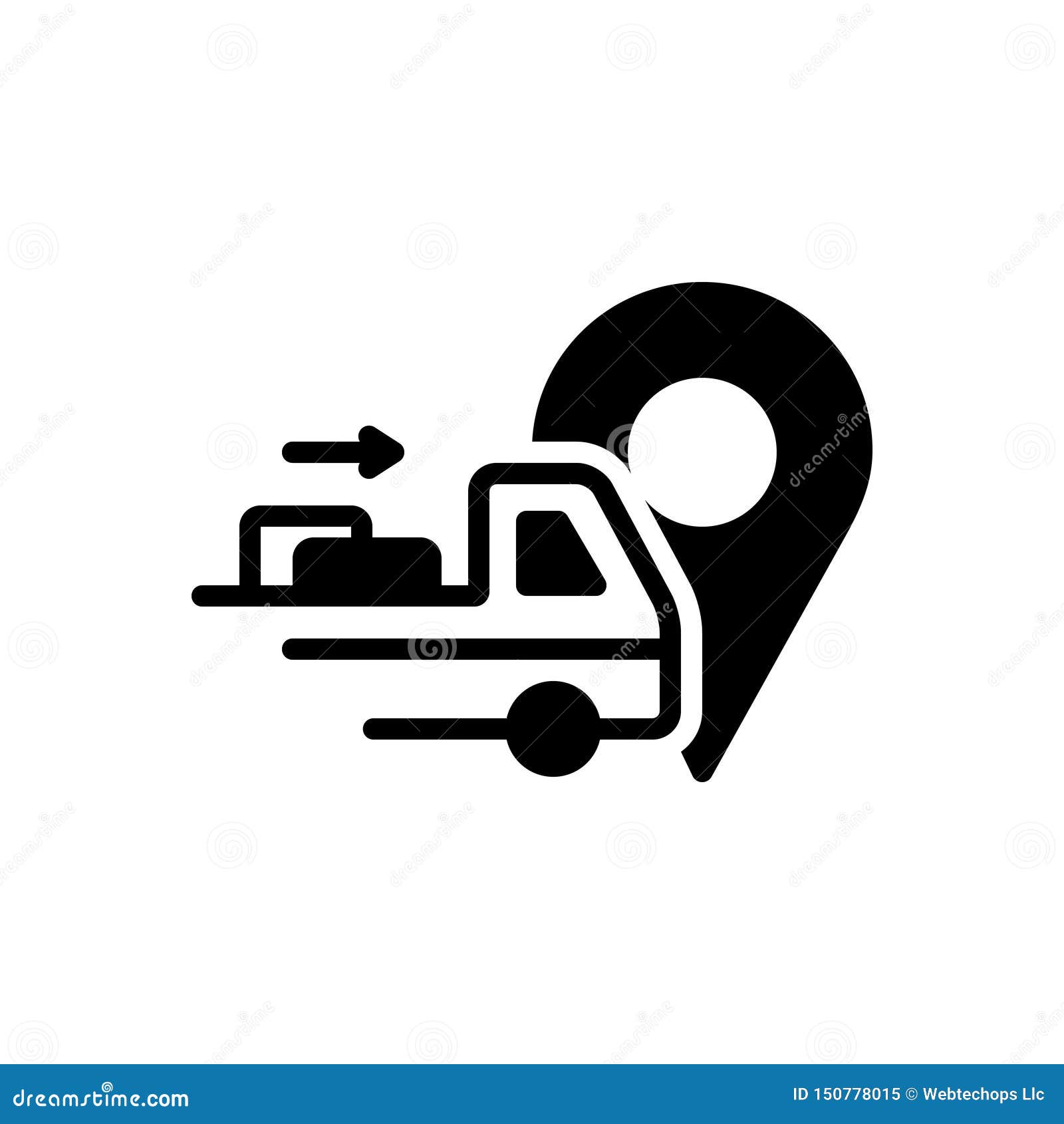 Black Solid Icon for Dispatching, Send and Transport Stock Illustration ...