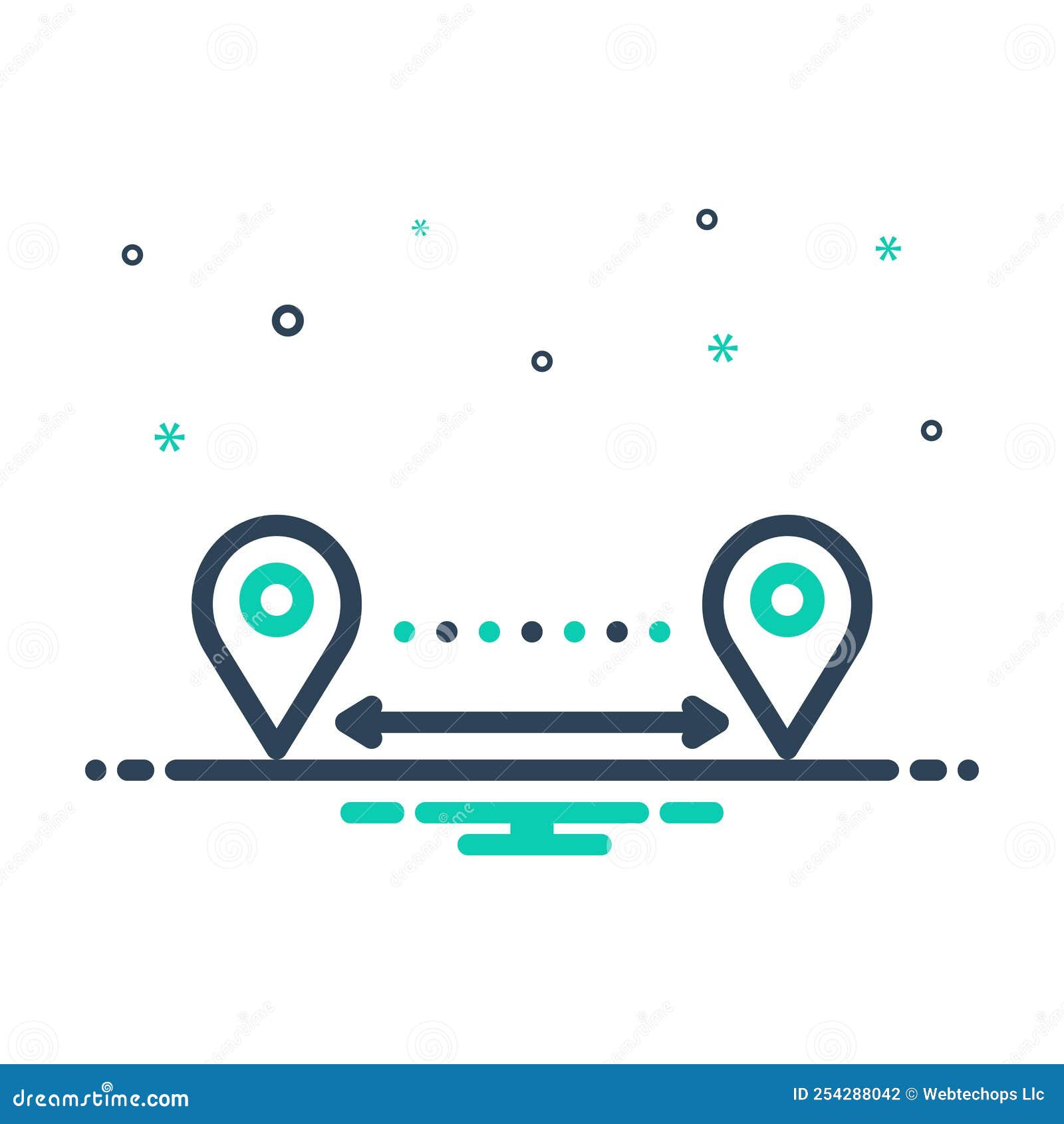 Mix Icon for Distances, Gps and Location Stock Vector - Illustration of ...