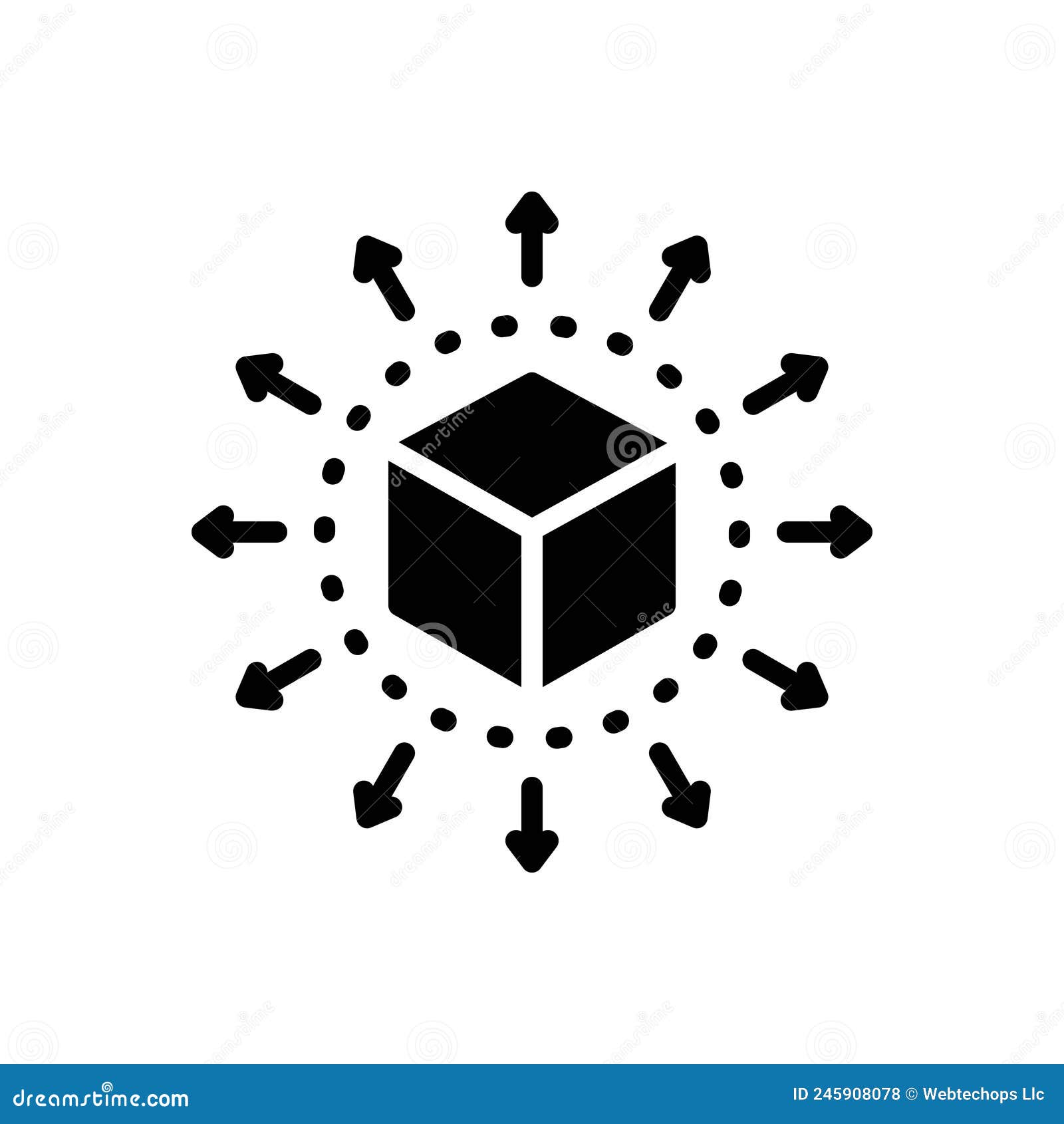 Black Solid Icon for Distribute, Distribution and Direction Stock ...