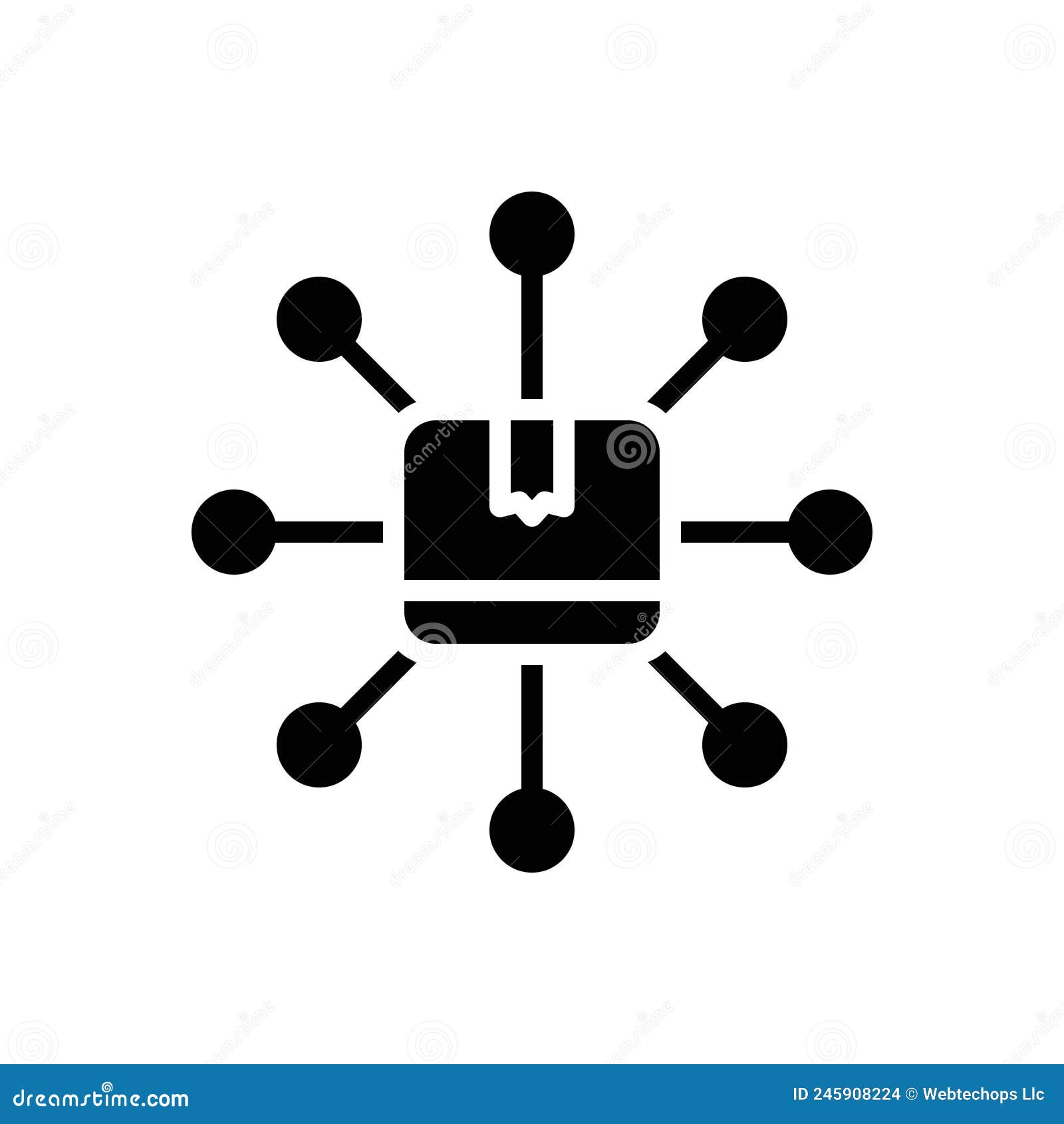 Black Solid Icon for Distribution, Distribute, Connect Stock Vector ...