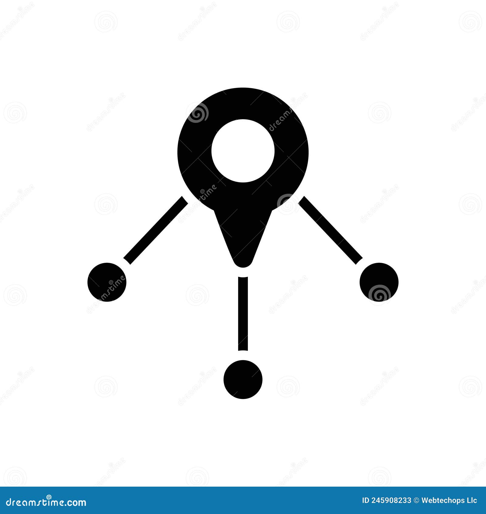 Black Solid Icon for Distribution, Location and Gps Stock Vector ...