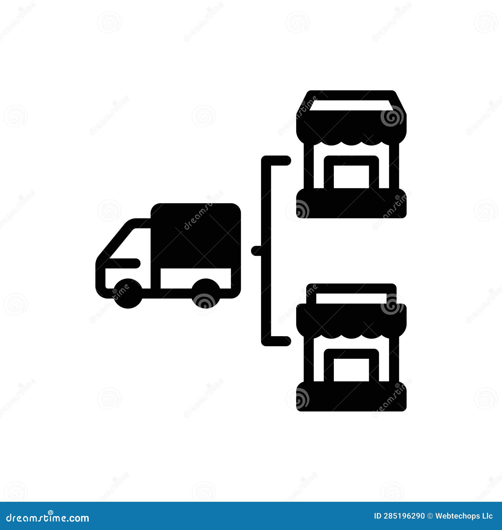 Black Solid Icon for Distributor, Dealer and Truck Stock Vector ...