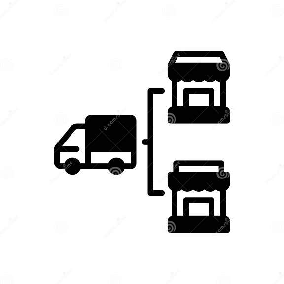 Black Solid Icon for Distributor, Dealer and Truck Stock Vector ...