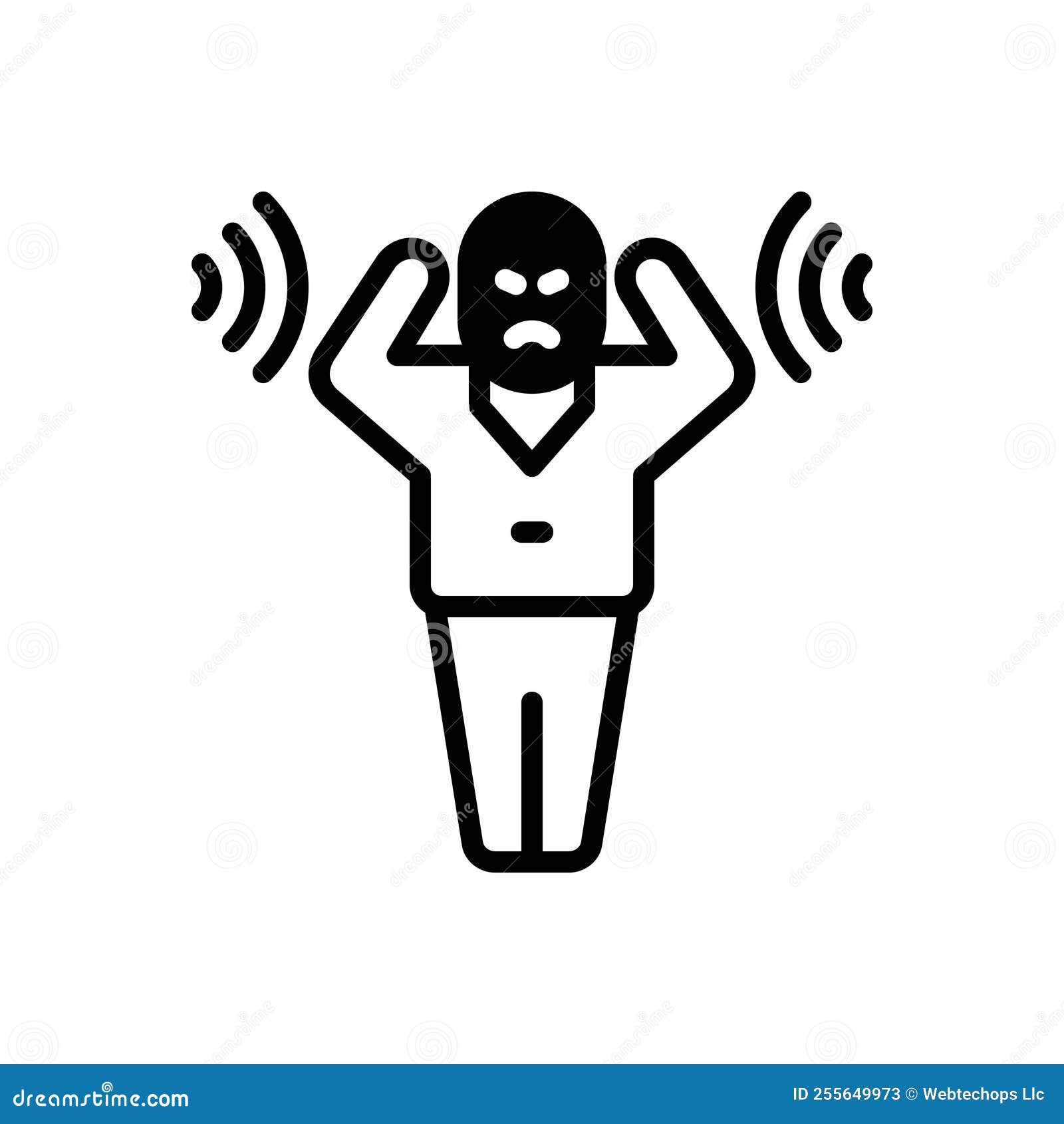 Black Solid Icon for Disturbed, Noise and Pollution Stock Vector ...