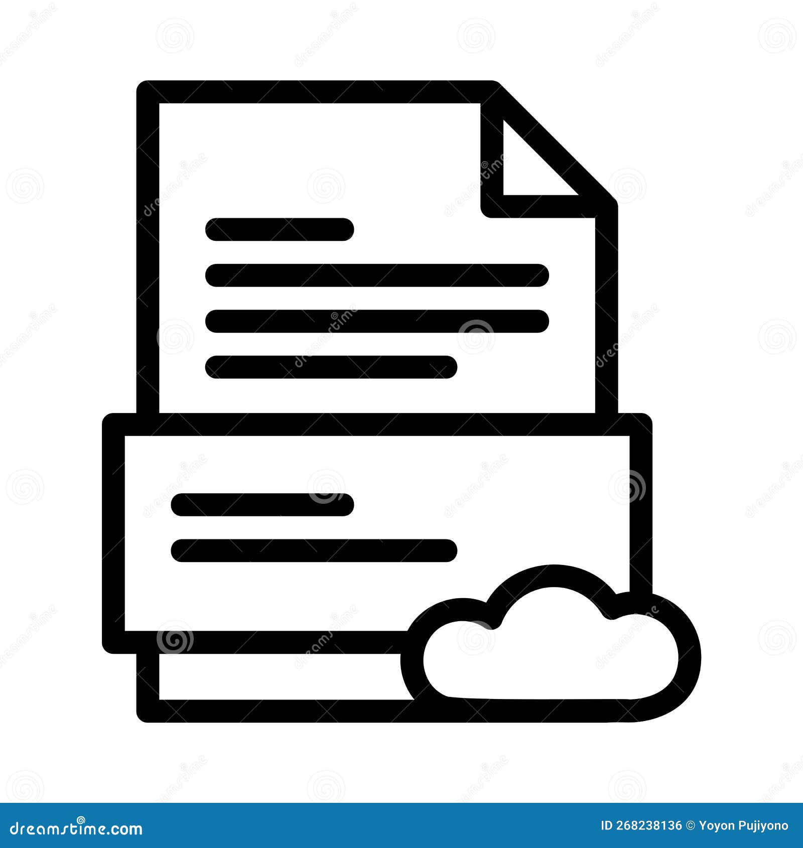 Icon Documents or Files Stored in the Cloud Computer Network Stock ...