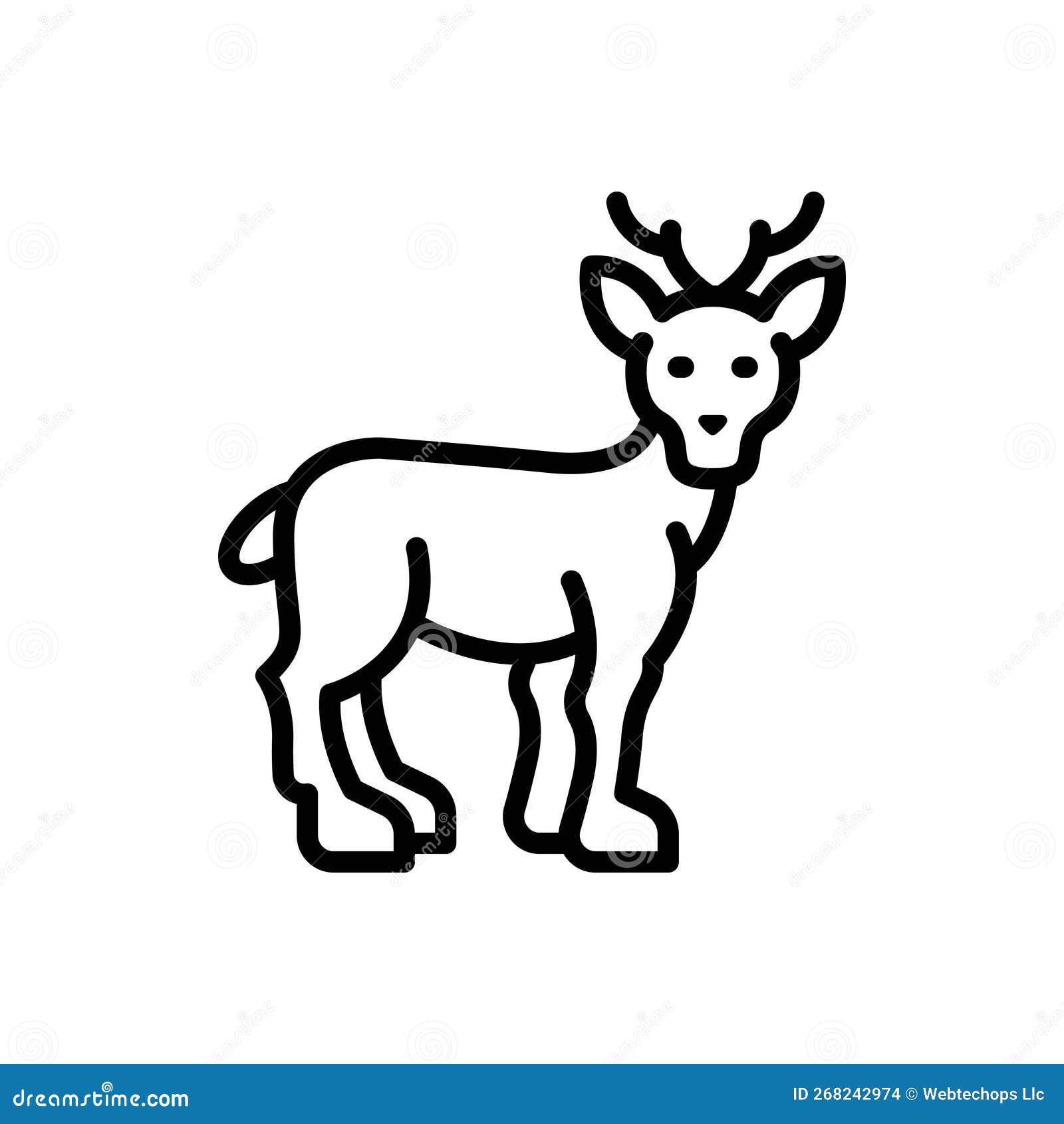 Black Line Icon for Doe, Female Deer and Reindeer Stock Vector ...