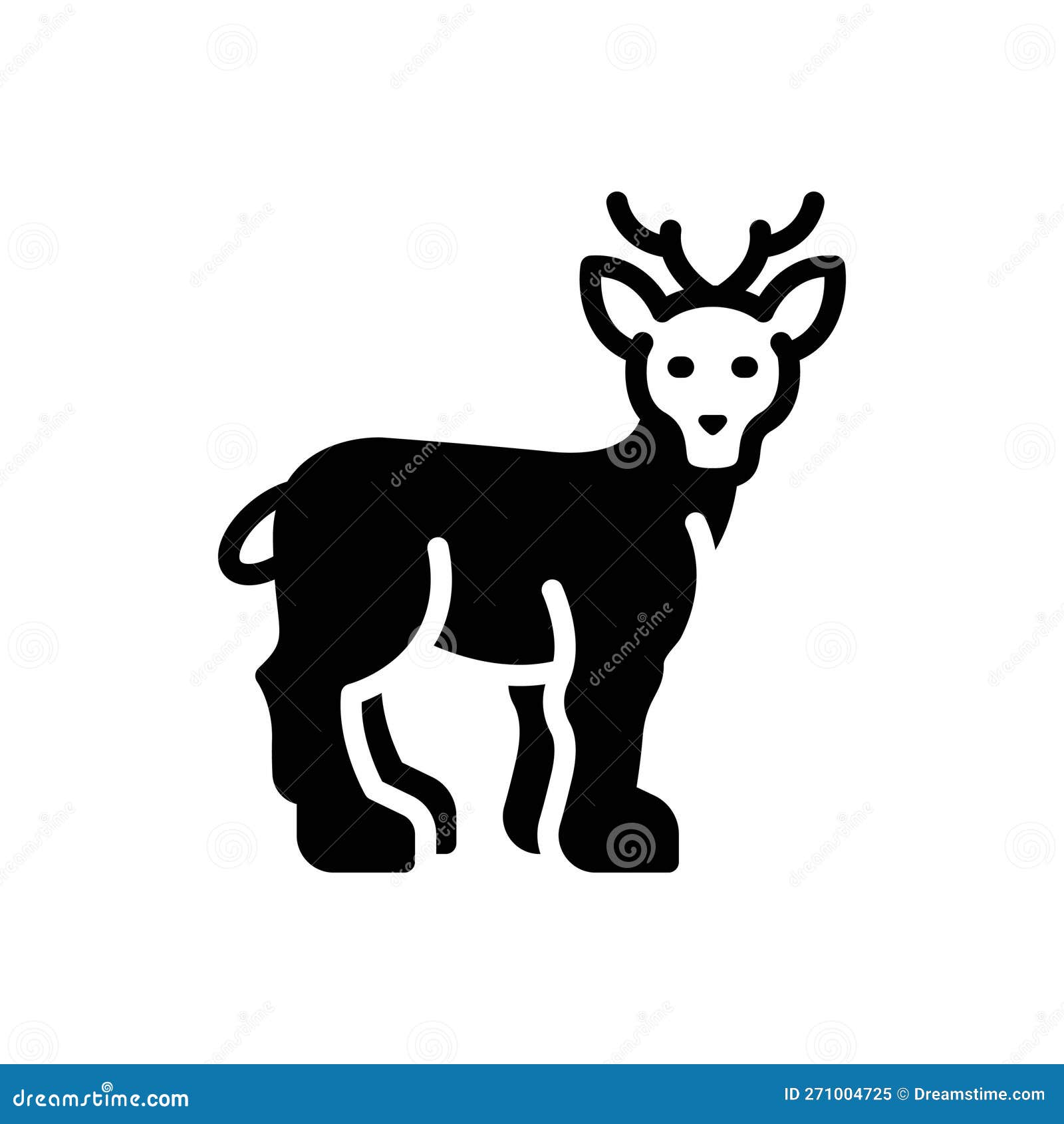 Black Solid Icon for Doe, Female Deer and Animal Stock Vector ...