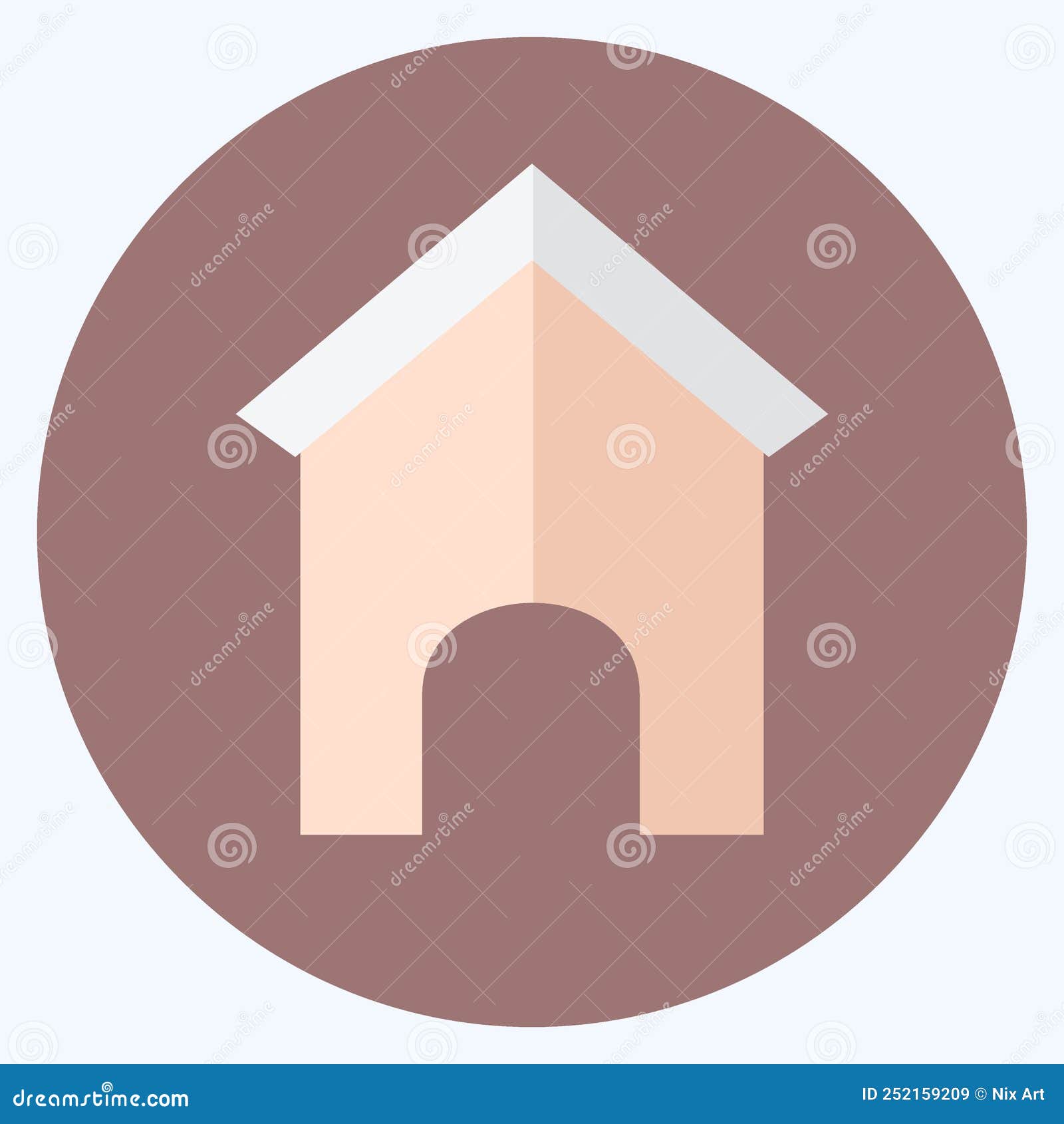 Icon Dog House - Flat Style - Simple Illustration,Editable Stroke Stock Illustration ...