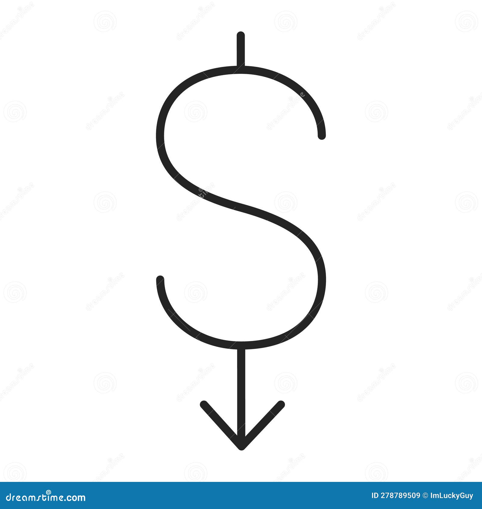 Icon of a Dollar Falling Down Vector Isolated Stock Vector ...