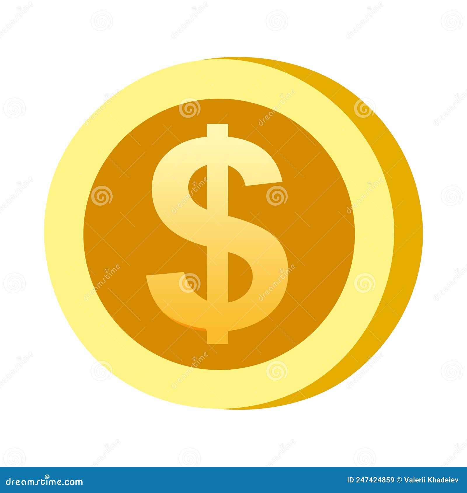 Icon Dollar Sign Shape. Gambling Symbol, Object Stock Illustration ...