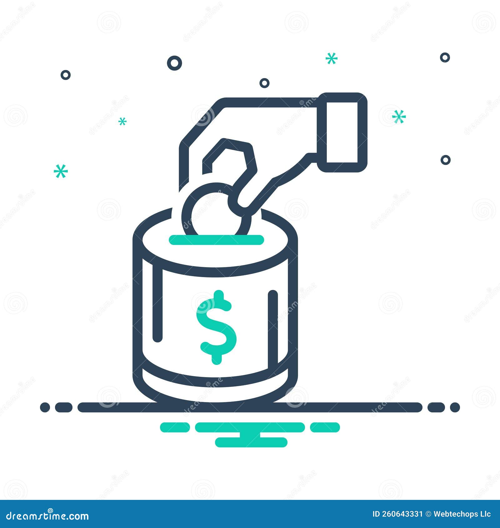 Mix Icon for Donations, Contribution and Gratuity Stock Vector ...