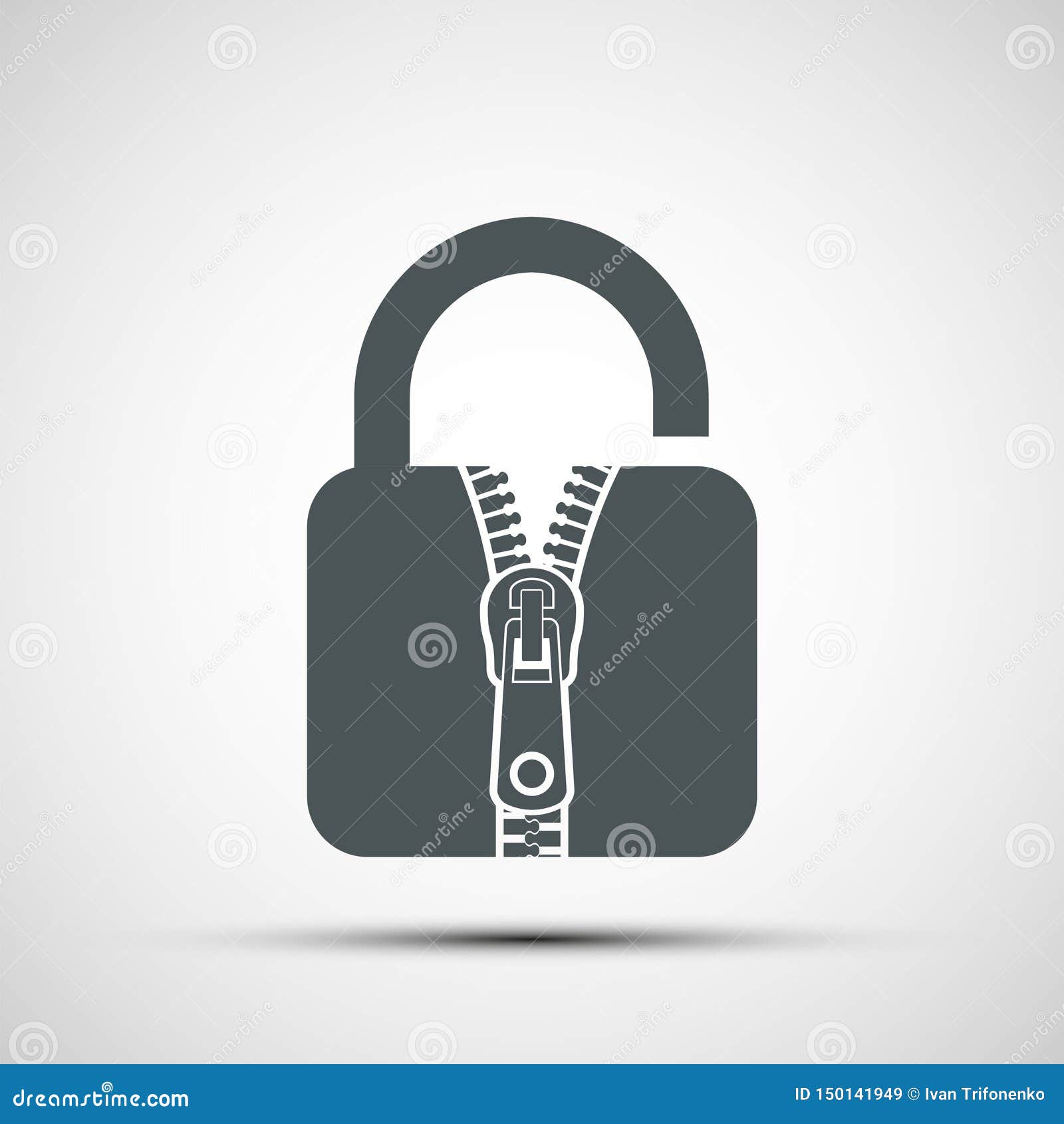 Icon Door Lock with a Sewing Zipper. Vector Logo Stock Vector ...