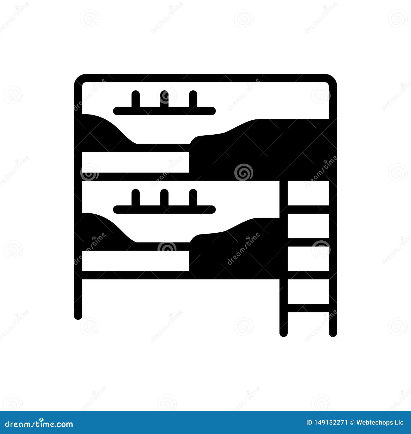 Black Solid Icon for Dormitory, Hostel and Dorm Stock Vector ...
