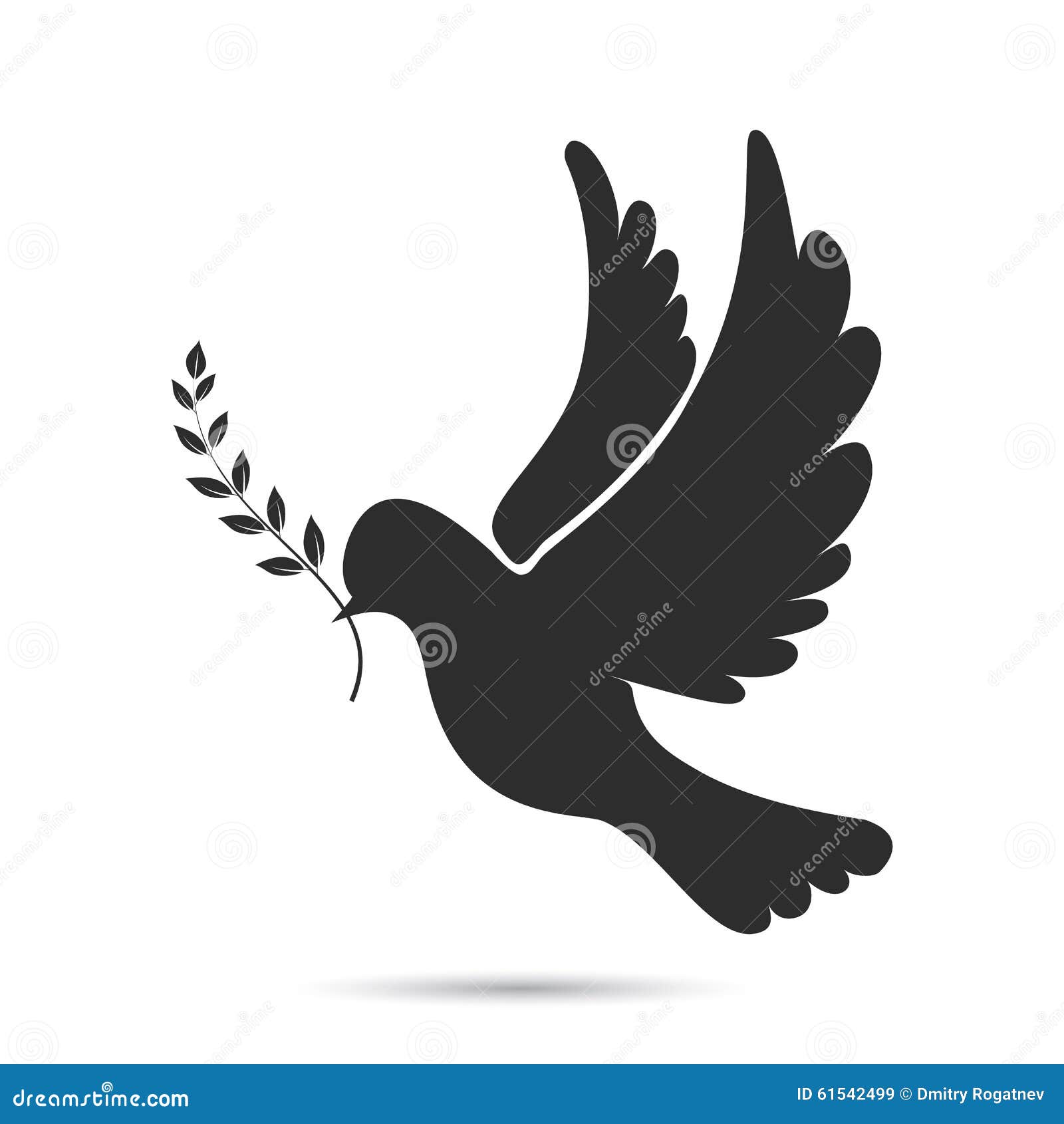 Icon of Dove Flying with Olive Twig in Its Beak Stock Vector ...