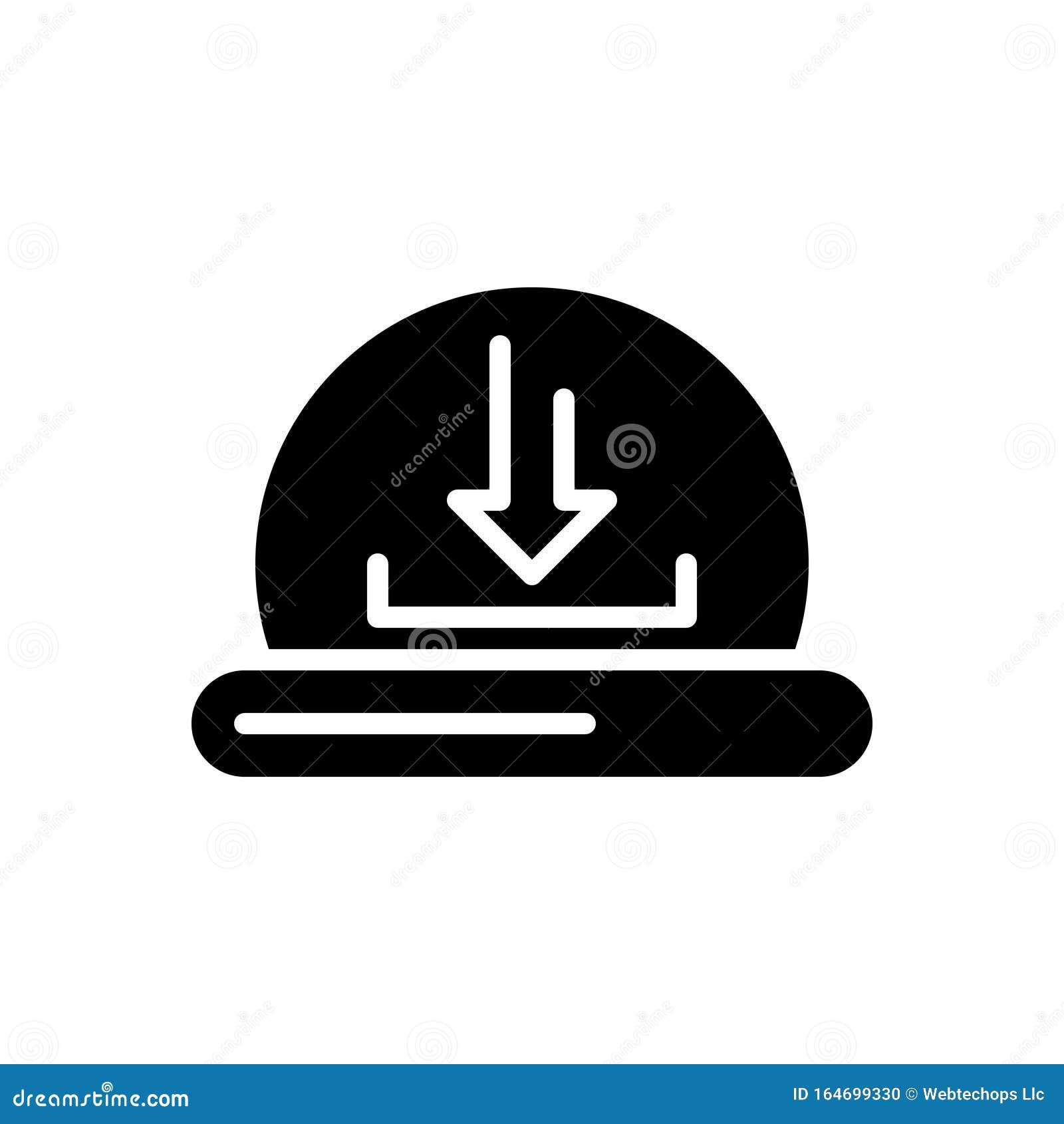 Black Solid Icon for Download, Computerize and Initialize Stock Vector ...