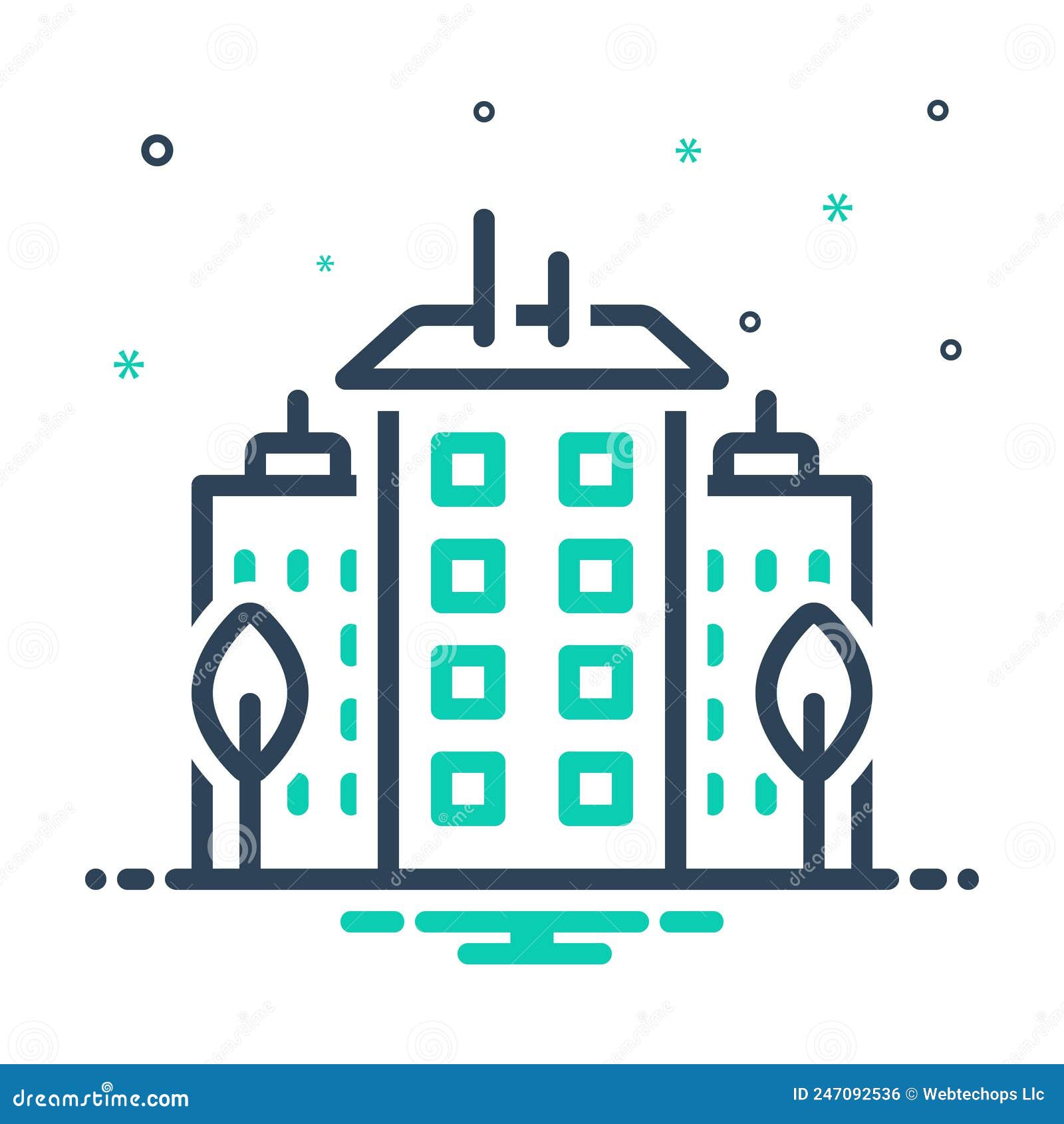 Mix Icon for Downtown, Center and City Stock Vector - Illustration of ...