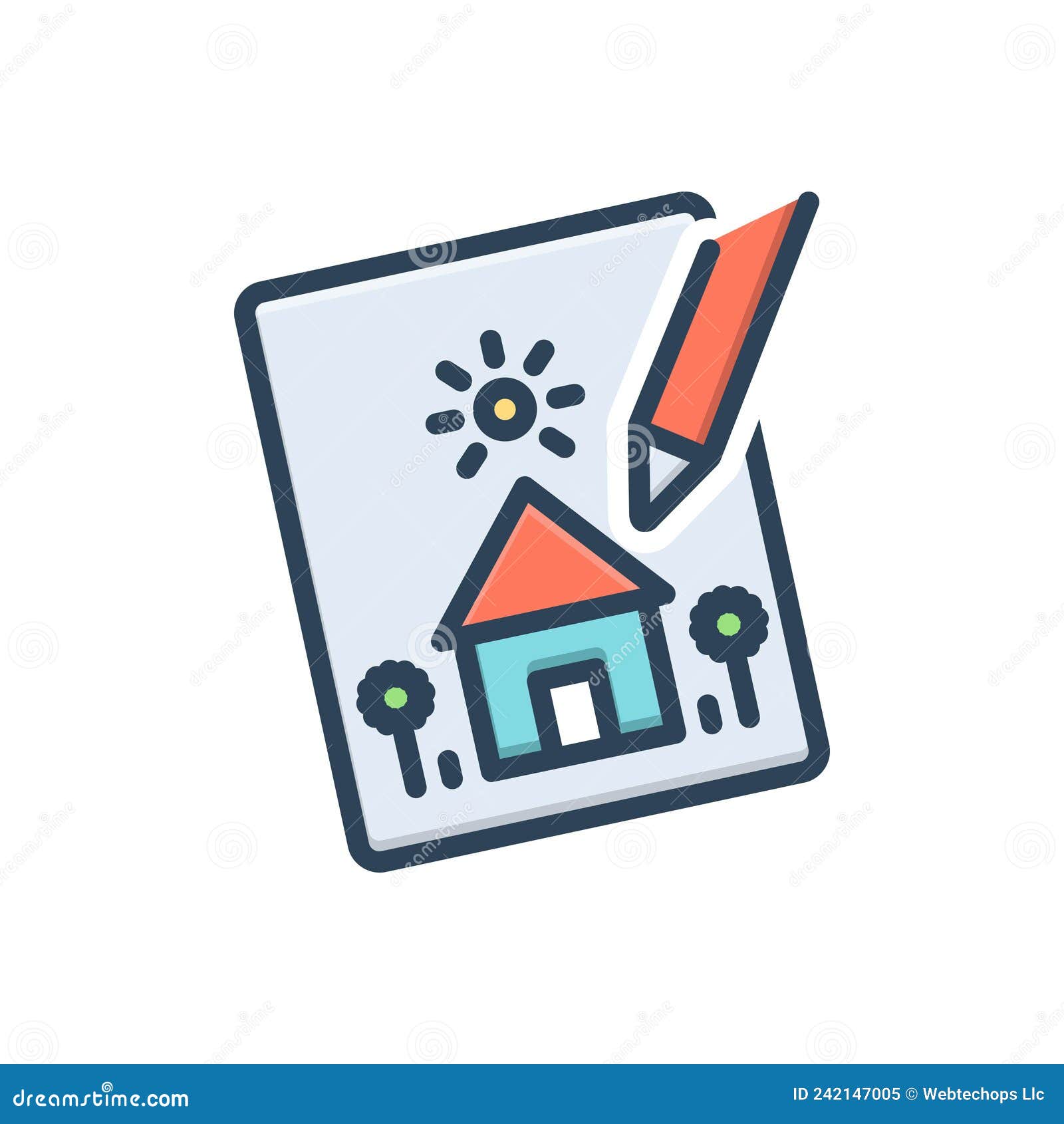 Color Illustration Icon for Drawing, Painting and Work of Art Stock ...