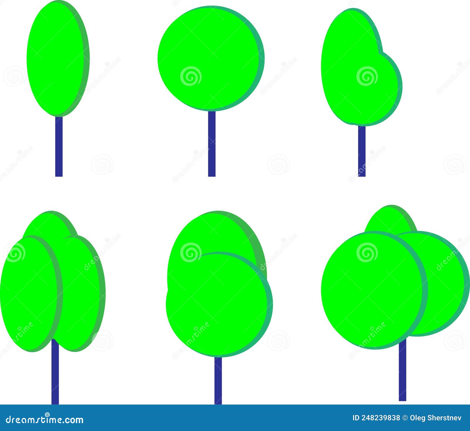 Icon Drawing Tree Green Trees Nature Site Set Forest Graphic Vector ...