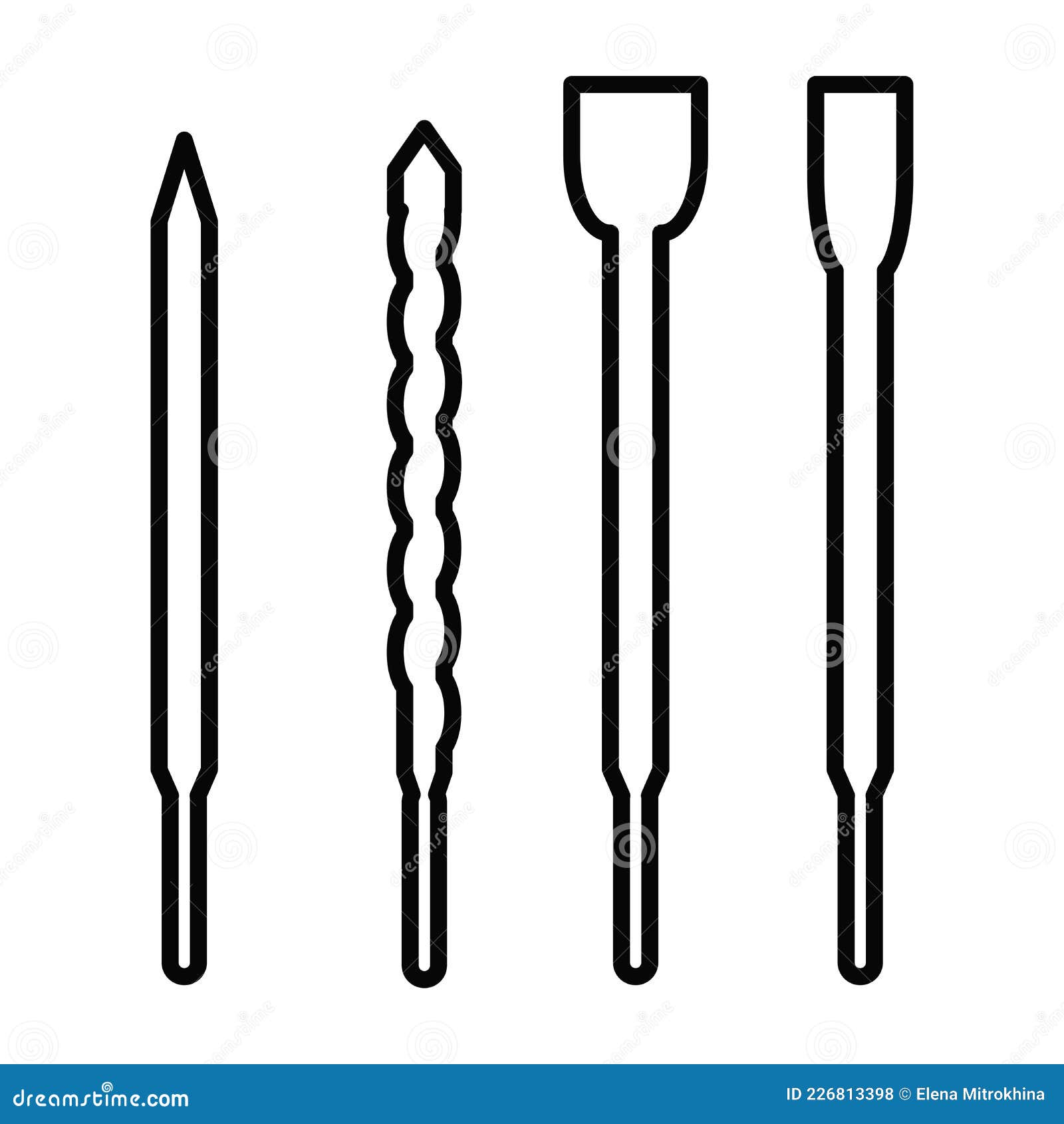 Icon of the Drill. Replaceable Drill Heads for Working with Various ...