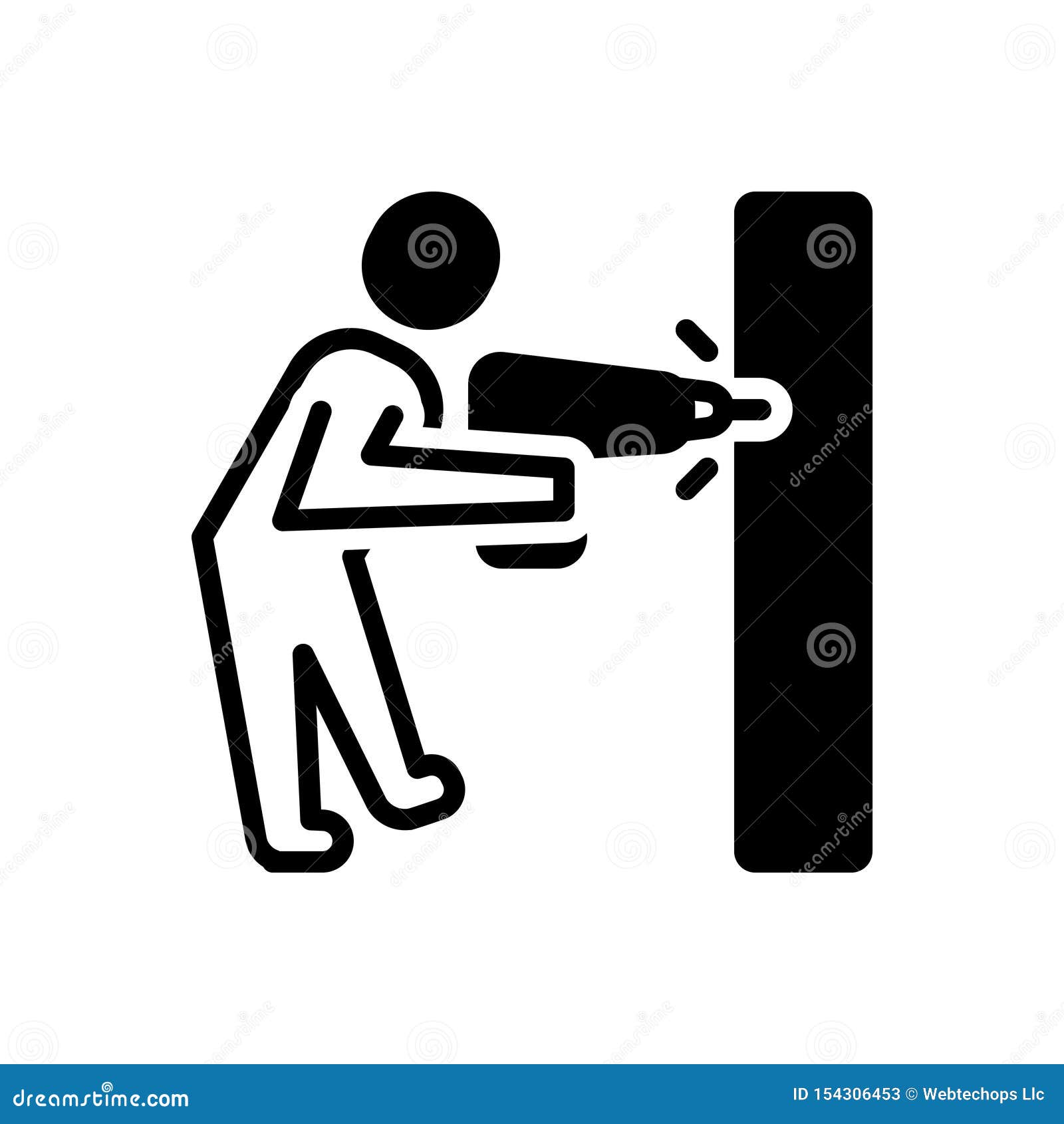 Black Solid Icon for Drilling, Work and Drill Stock Vector ...