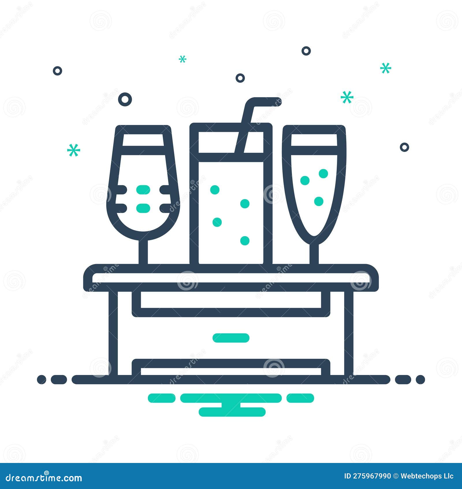 Mix Icon for Drinks, Beverage and Glass Stock Vector - Illustration of ...