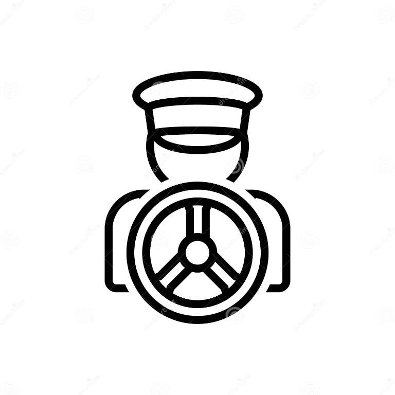Black Line Icon for Drivers, Operator and Motorist Stock Vector ...